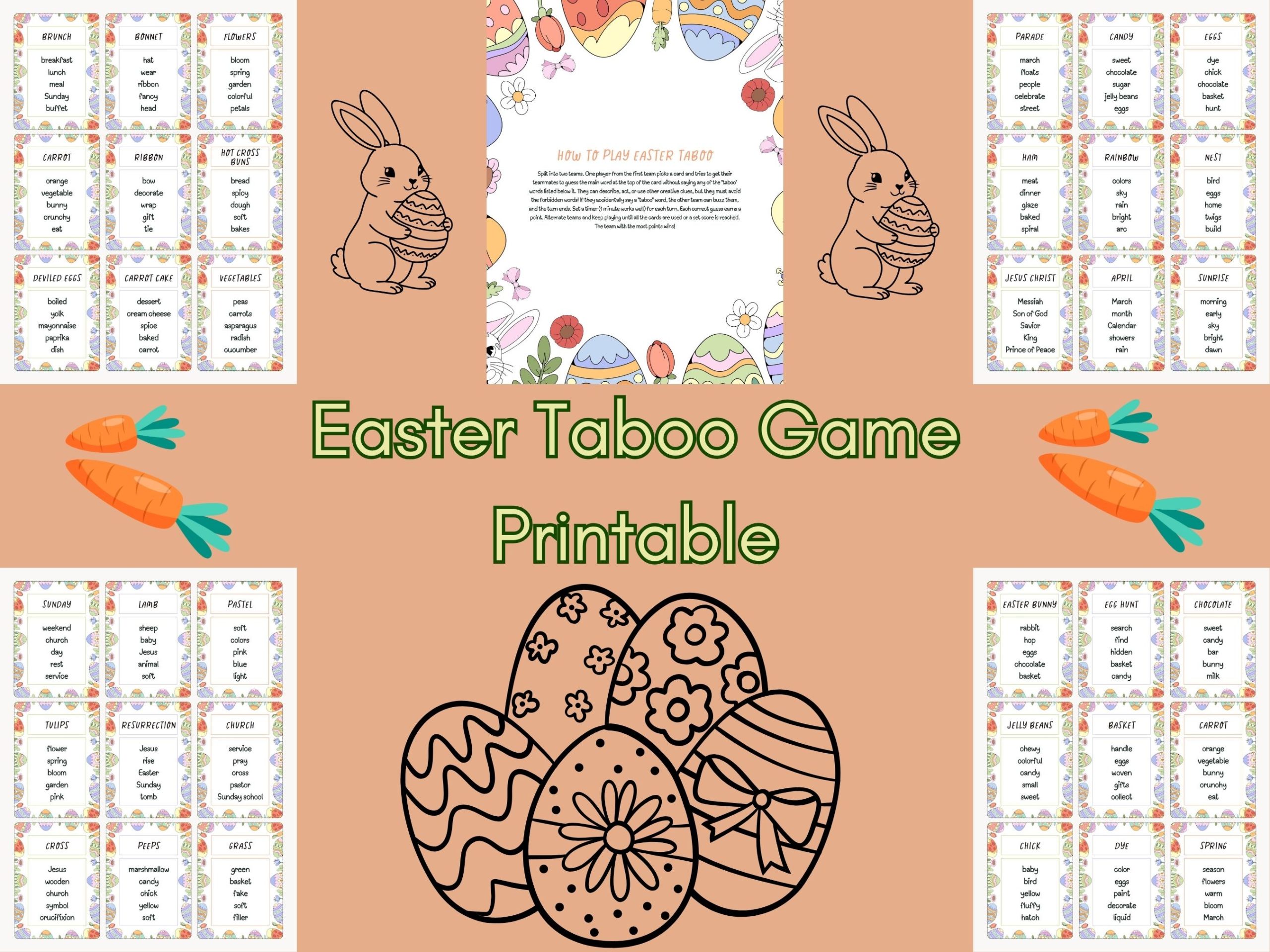 Free Easter Taboo Game Printable - Our WabiSabi Life