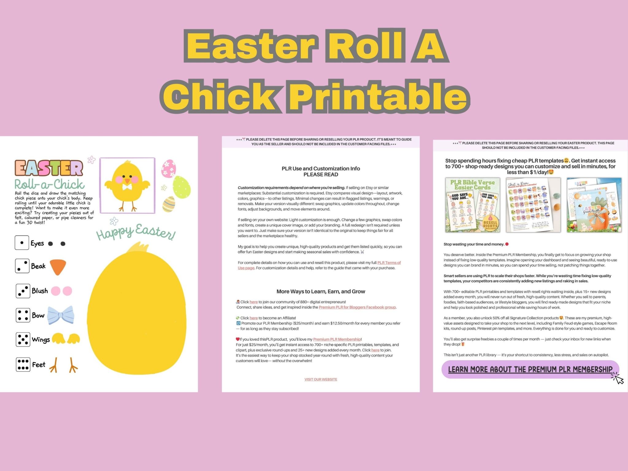 Free Easter Roll A Chick Game Printable - Our WabiSabi Life