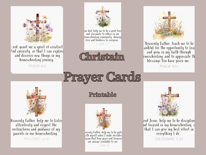 Free Christian Prayer Cards Floral Printable - Our WabiSabi Life