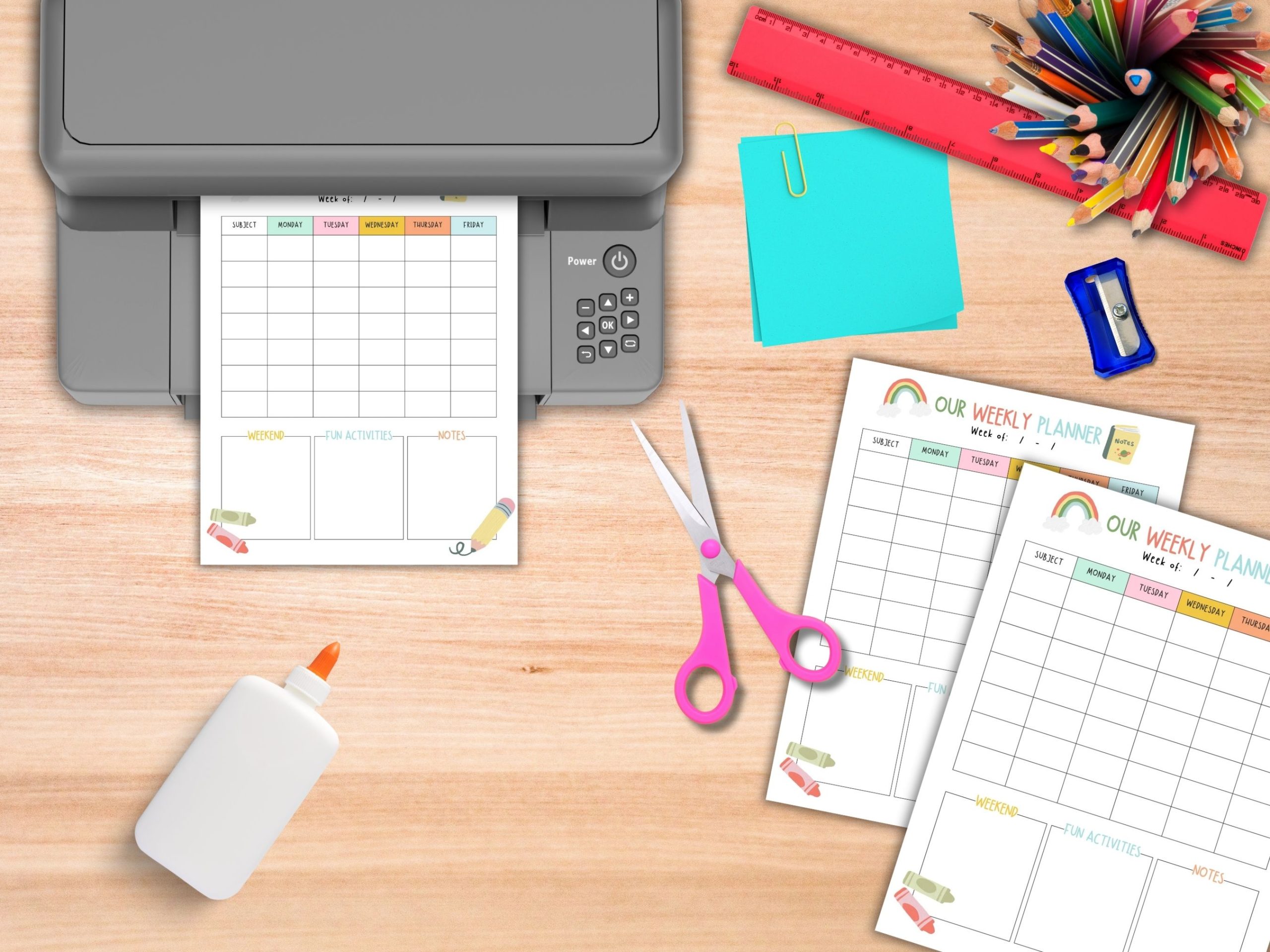 Free Home School Weekly Planner Printable - Our WabiSabi Life