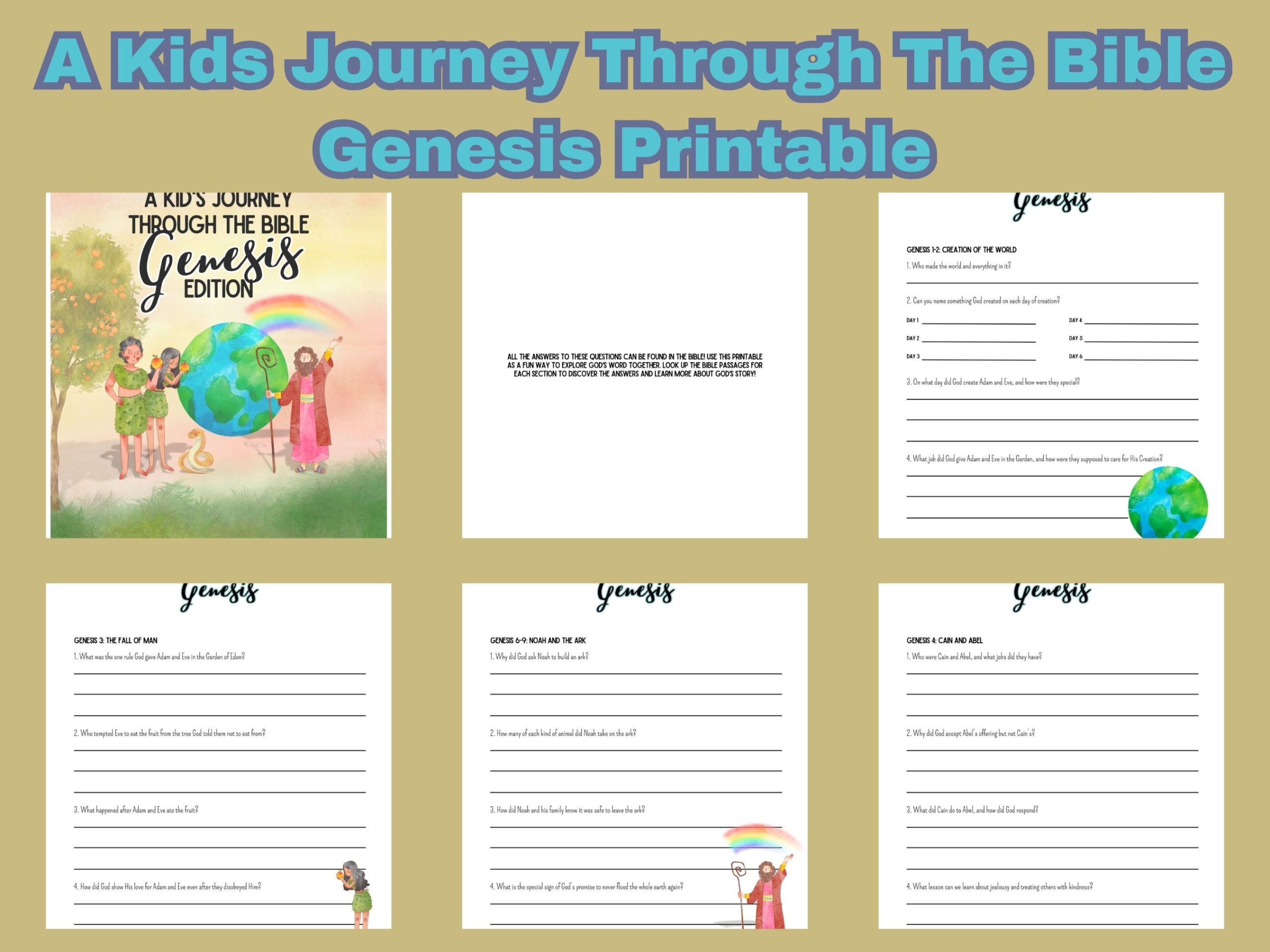 Free Kids Journey Through The Bible Genesis Printable - Our WabiSabi Life