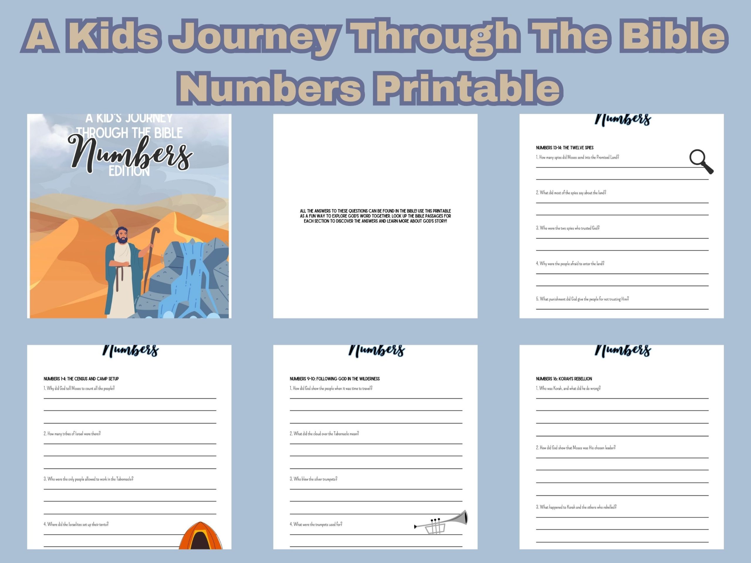 Free Kids Journey Through The Bible Numbers Edition Printable - Our ...