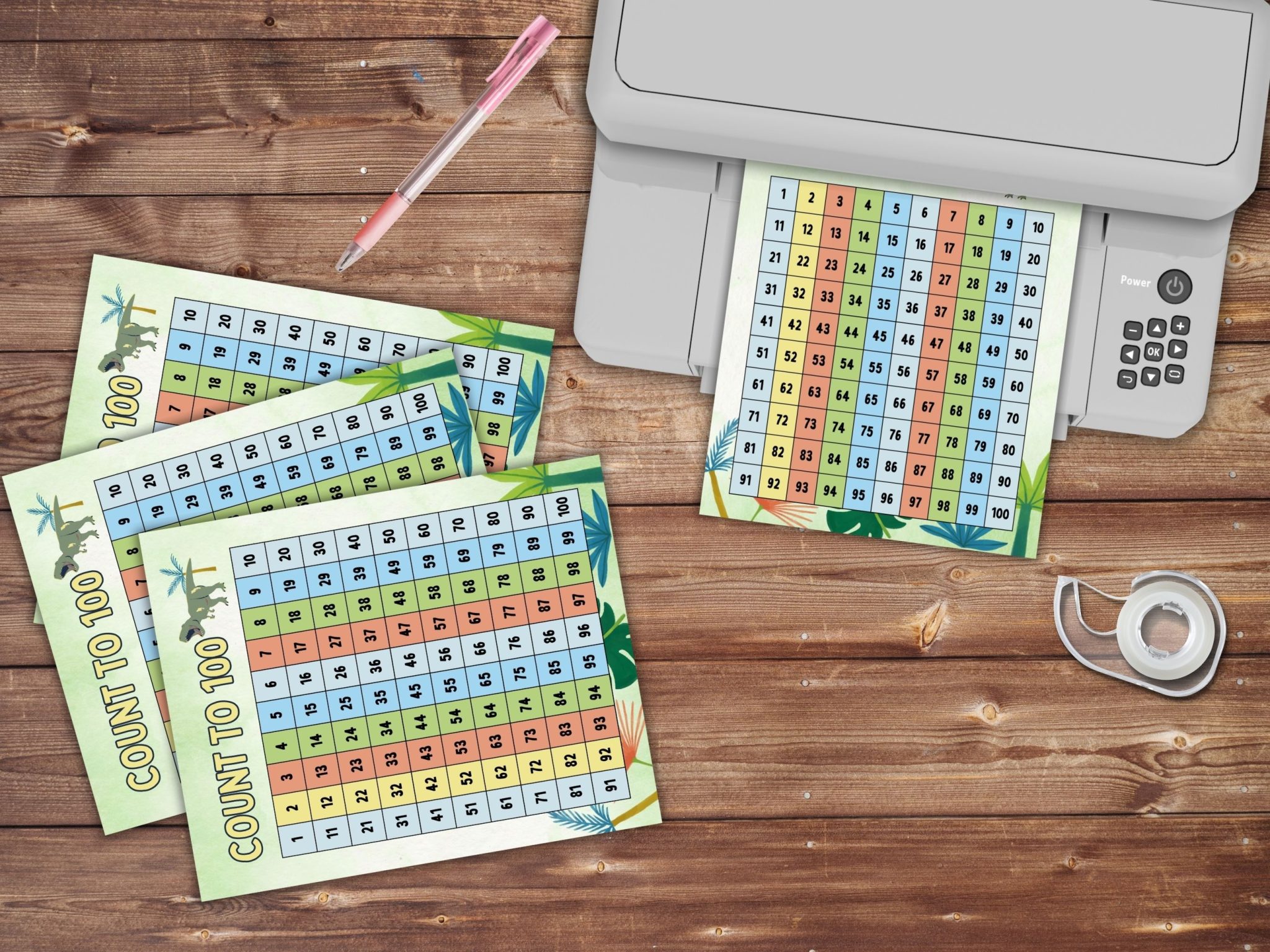 Free Count To 100 Dinosaur Edition Printable - Our WabiSabi Life