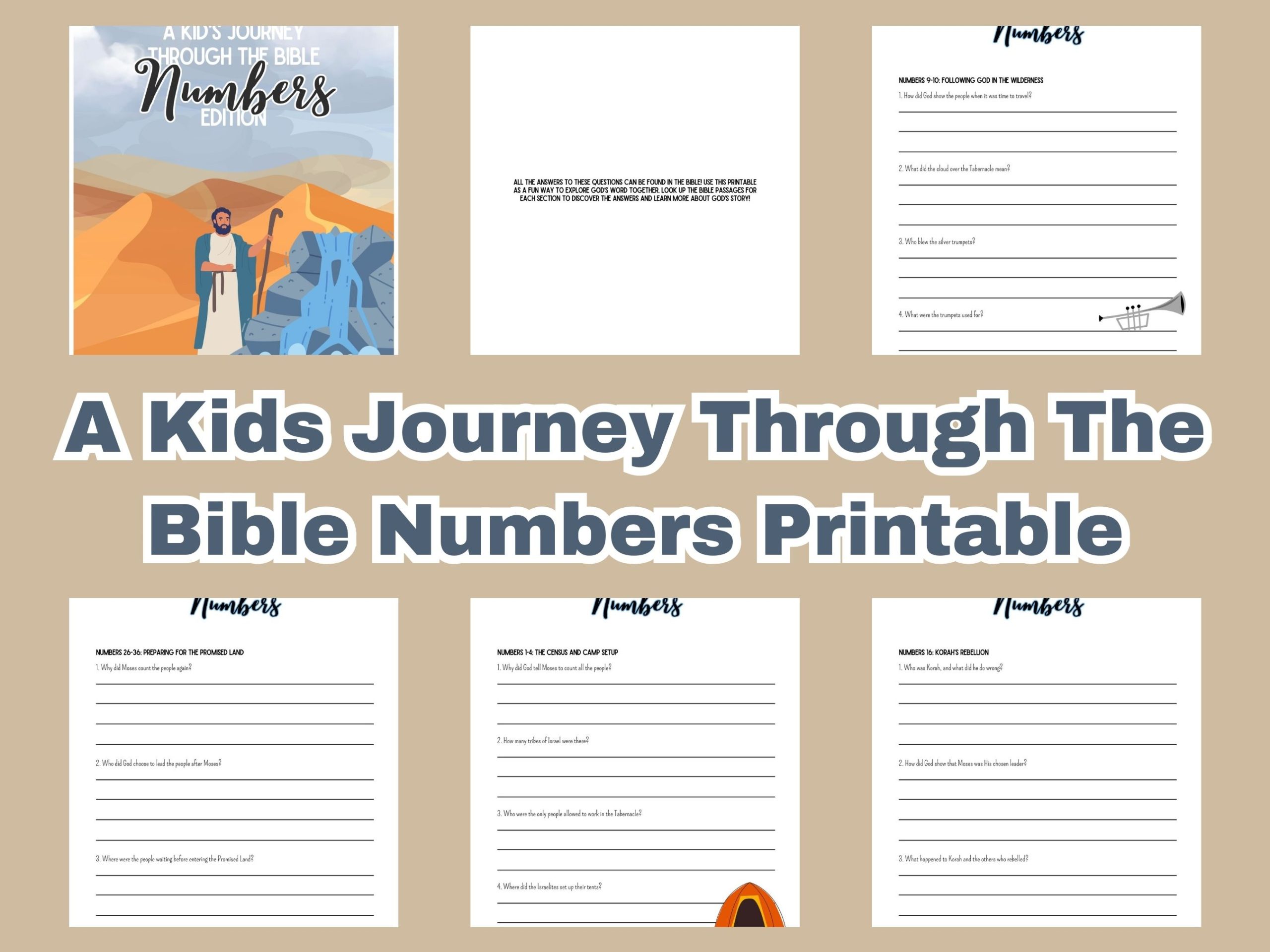 Free Kids Journey Through The Bible Numbers Edition Printable - Our ...