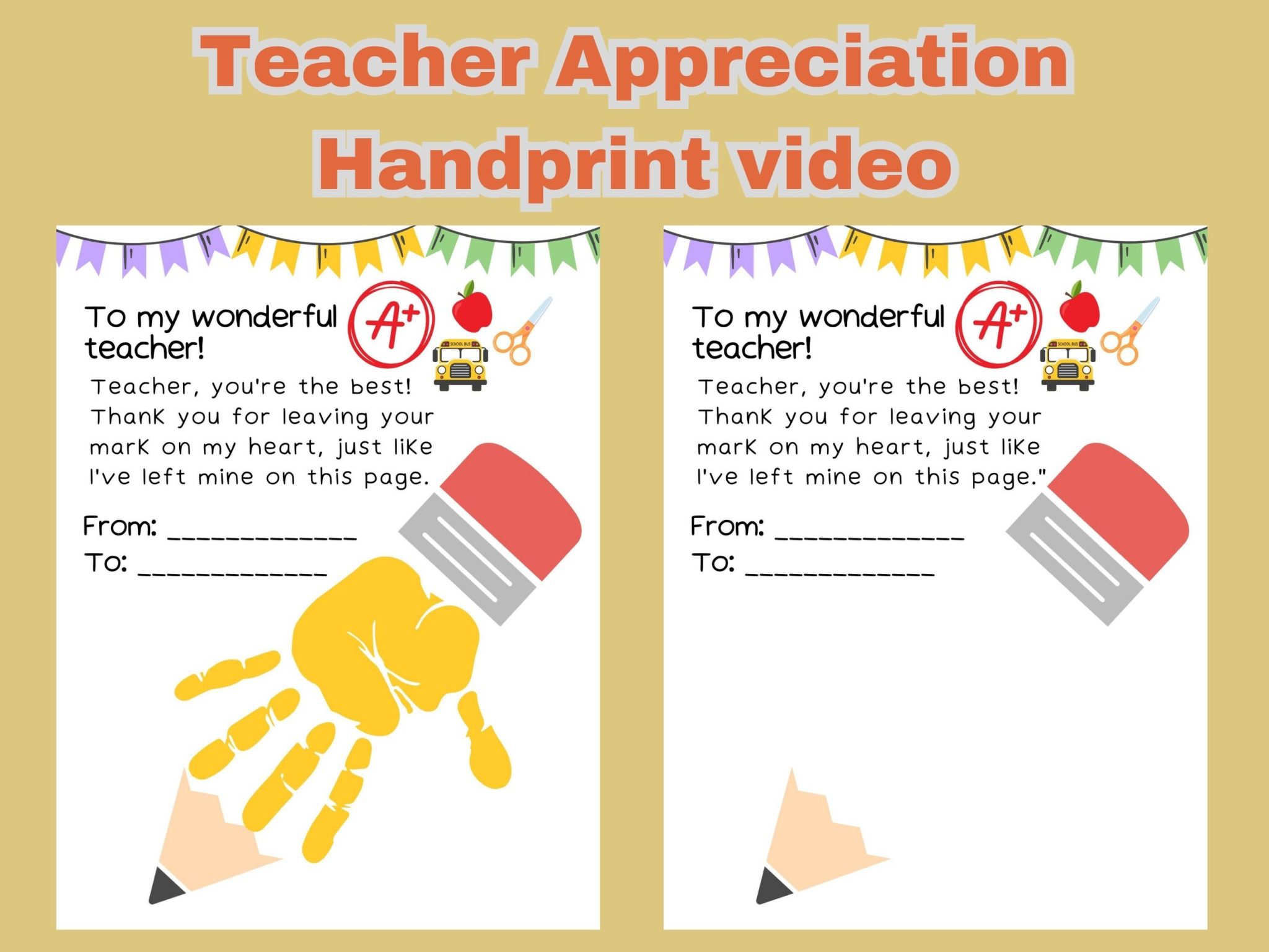 Free Teacher Appreciation Handprint Gift Printable - Our WabiSabi Life