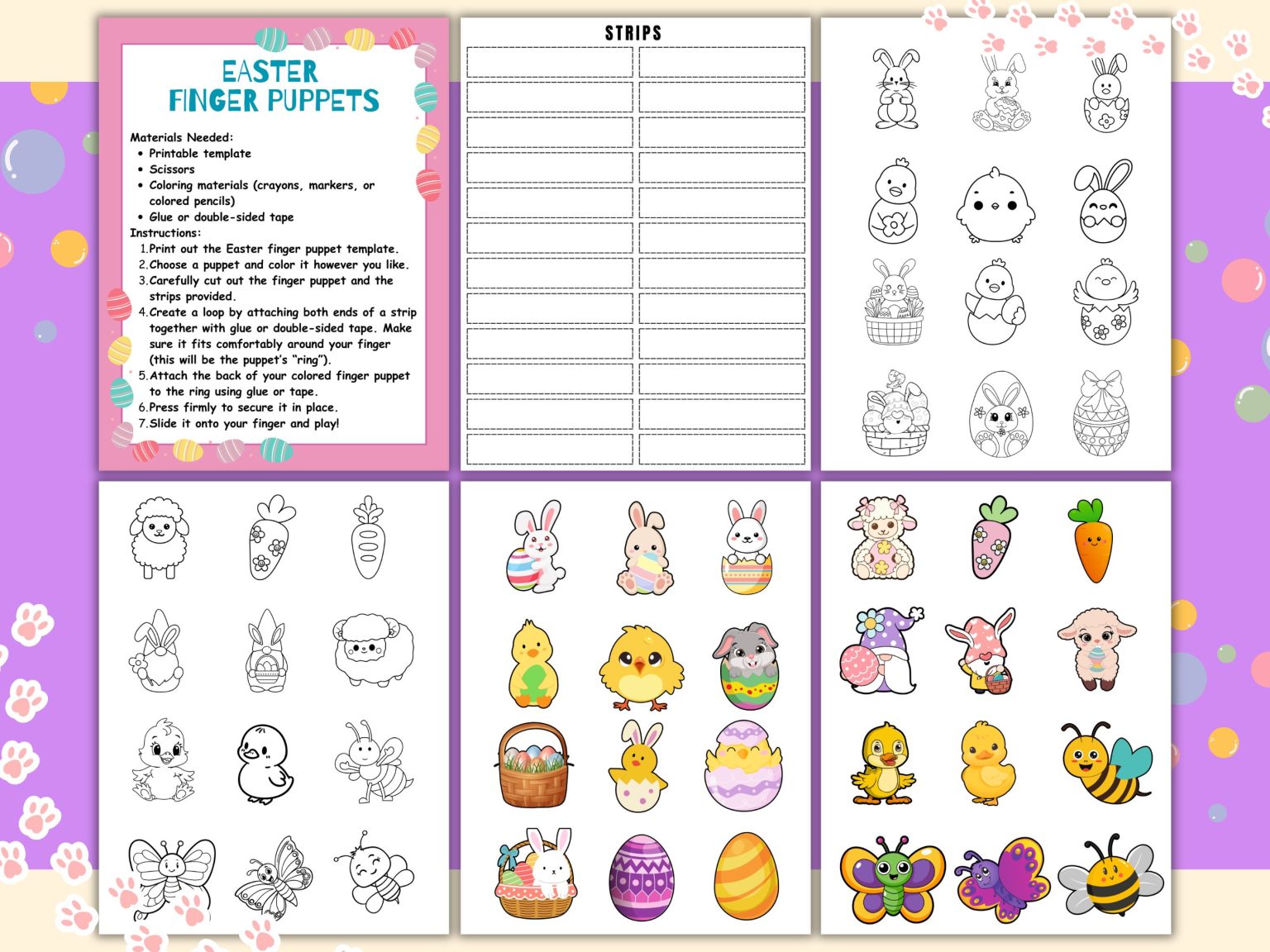 Free Easter Finger Puppet Printable - Our WabiSabi Life