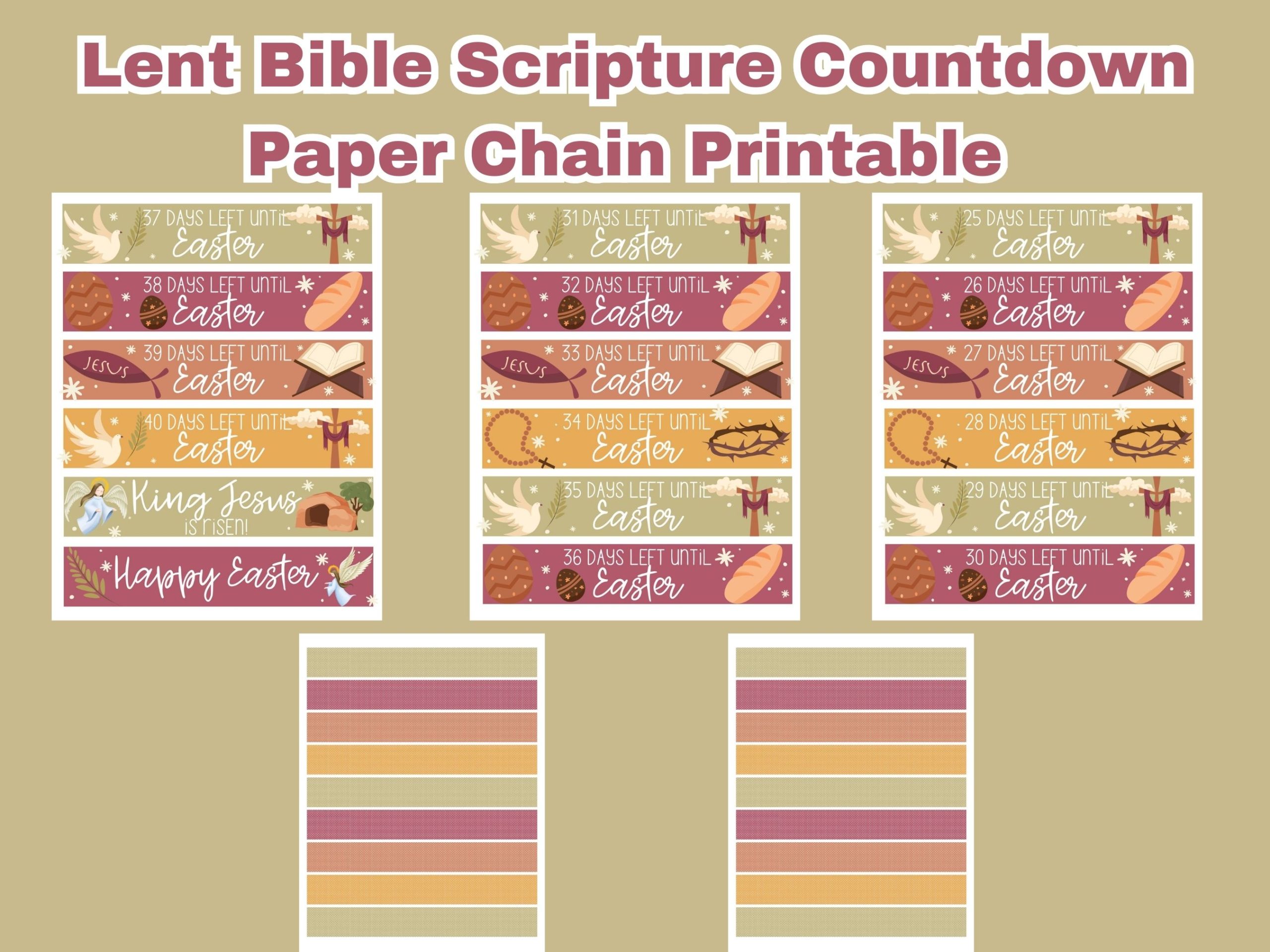 Free Lent Bible Scripture Countdown Paper Chain Printable - Our ...