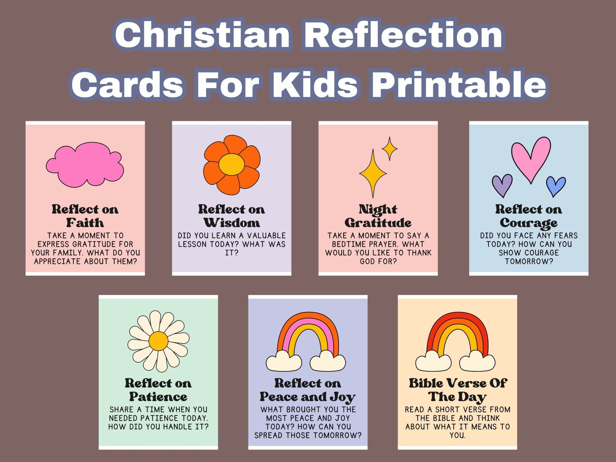 Free Christian Reflection Cards For Kids Printable - Our WabiSabi Life