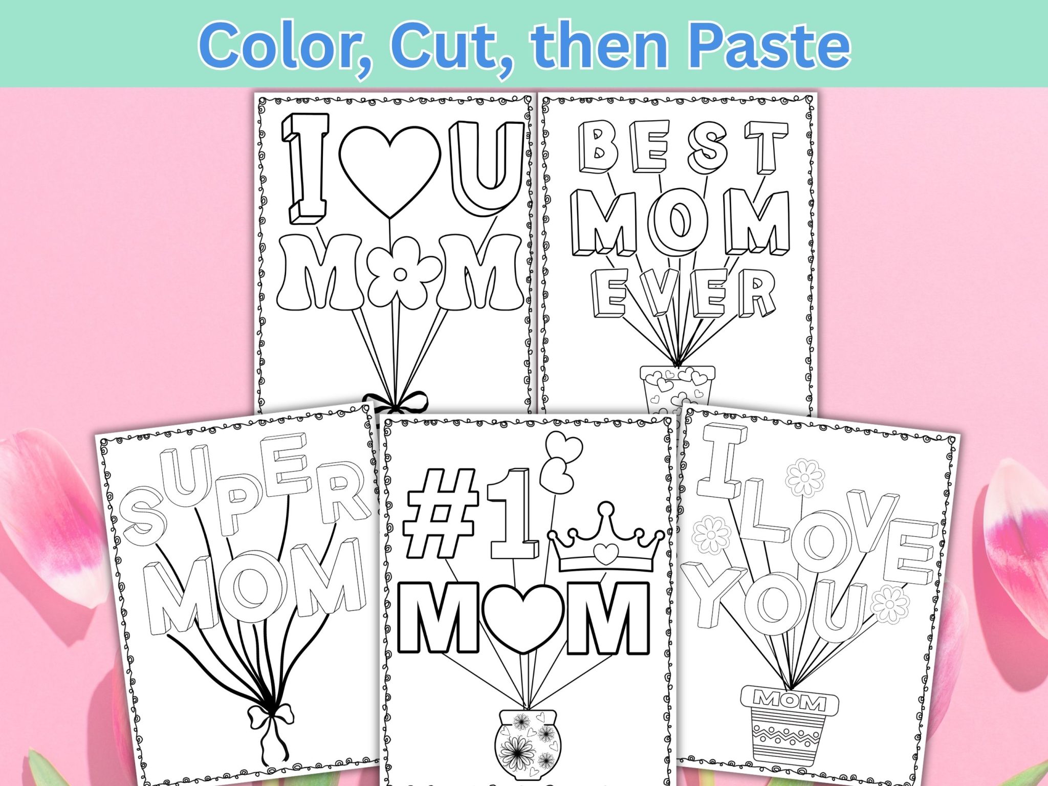 Free Cut And Paste Mother's Day Craft Printable - Our WabiSabi Life