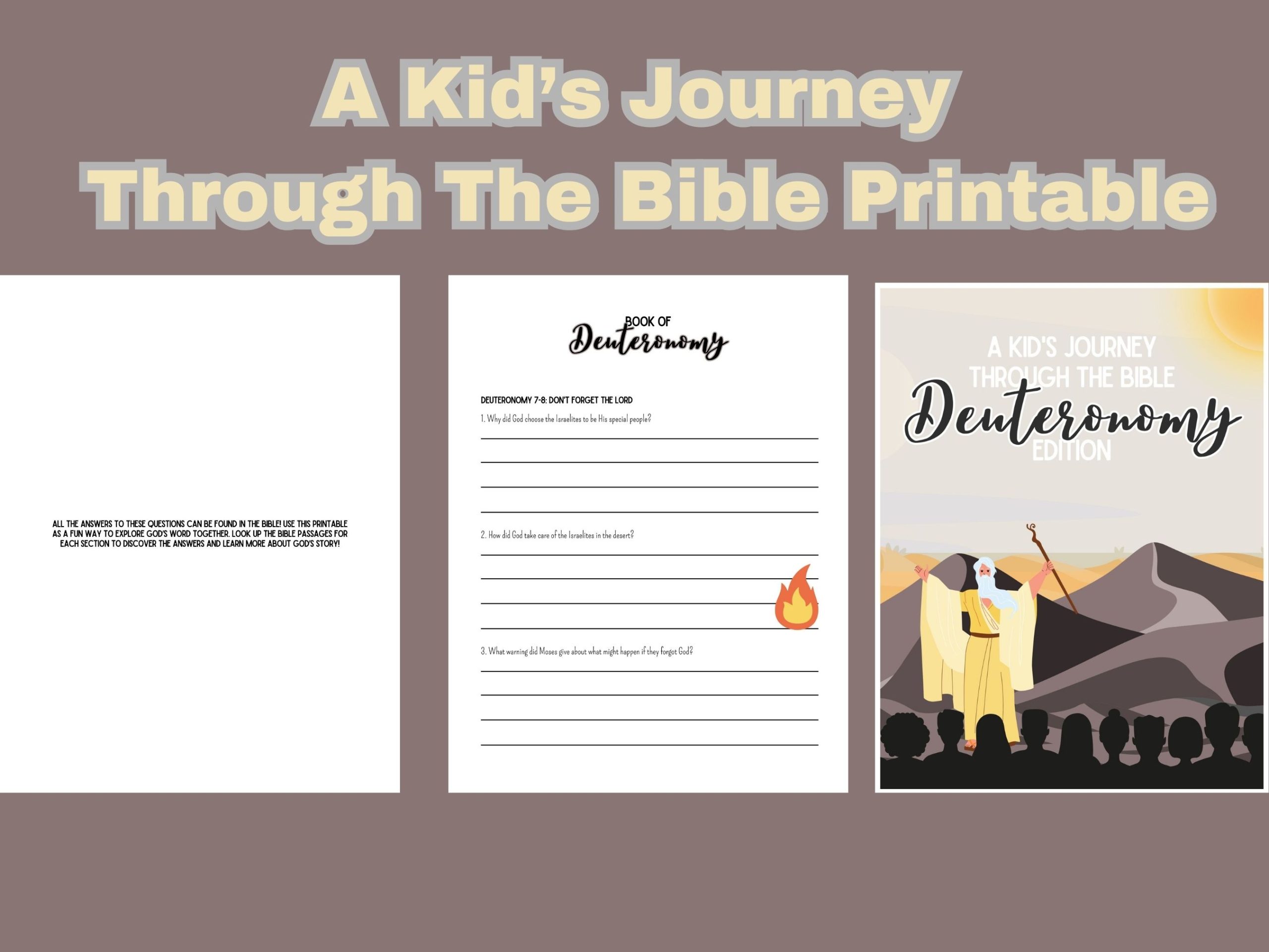 Free Kids Journey Through The Bible Deuteronomy Printable - Our ...