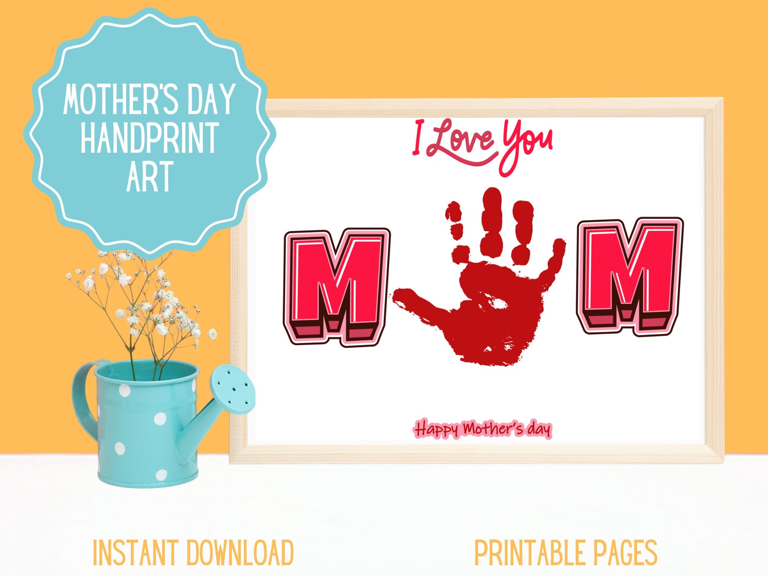 Free Mother's Day Handprint Art Printable - Our WabiSabi Life