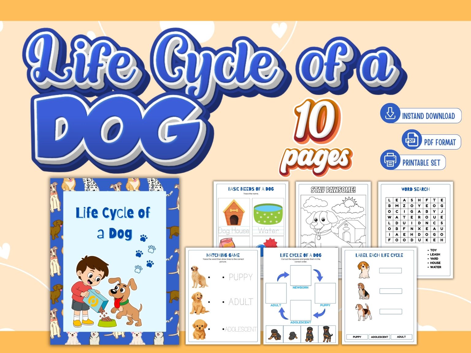 Free Life Cycle Of A Dog Printable - Our WabiSabi Life