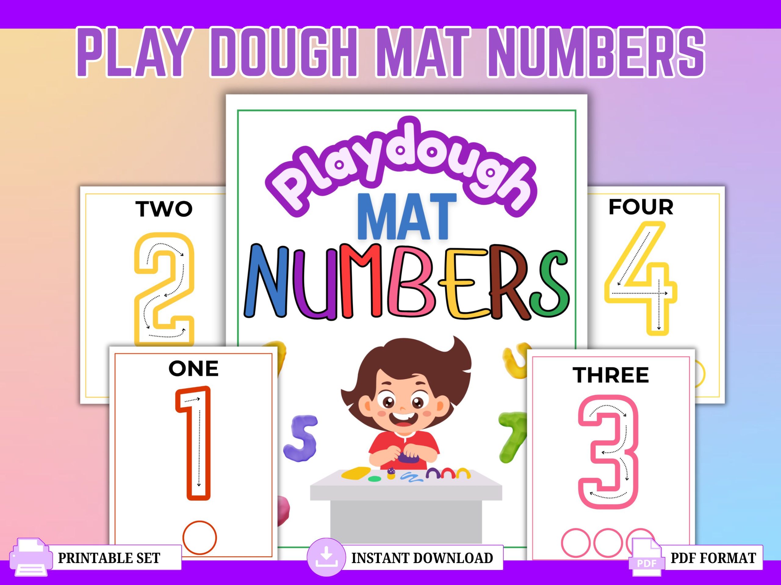 Free Number Play Dough Mats Printable - Our WabiSabi Life