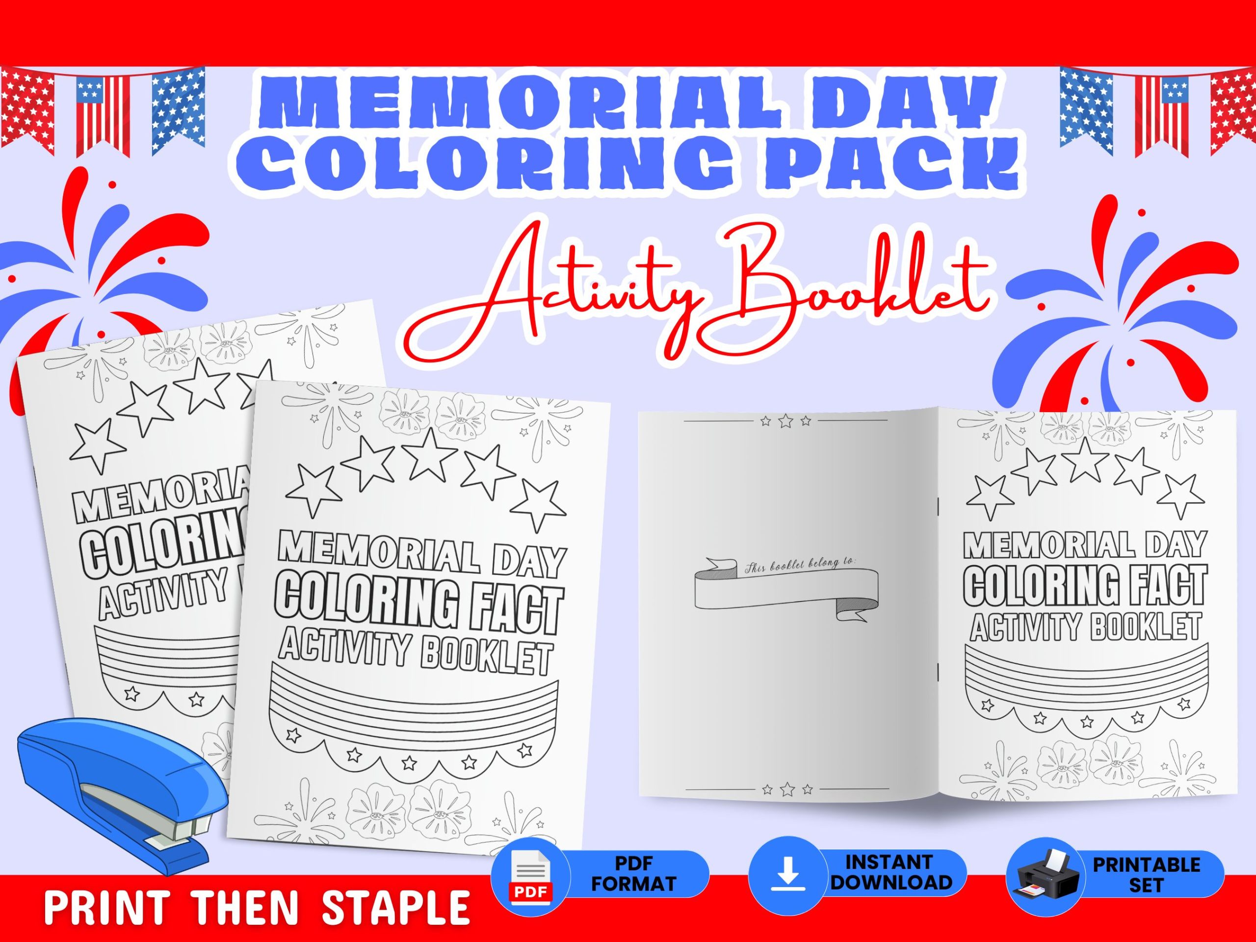 Free Memorial Day Fact Activity Booklet Printable - Our WabiSabi Life