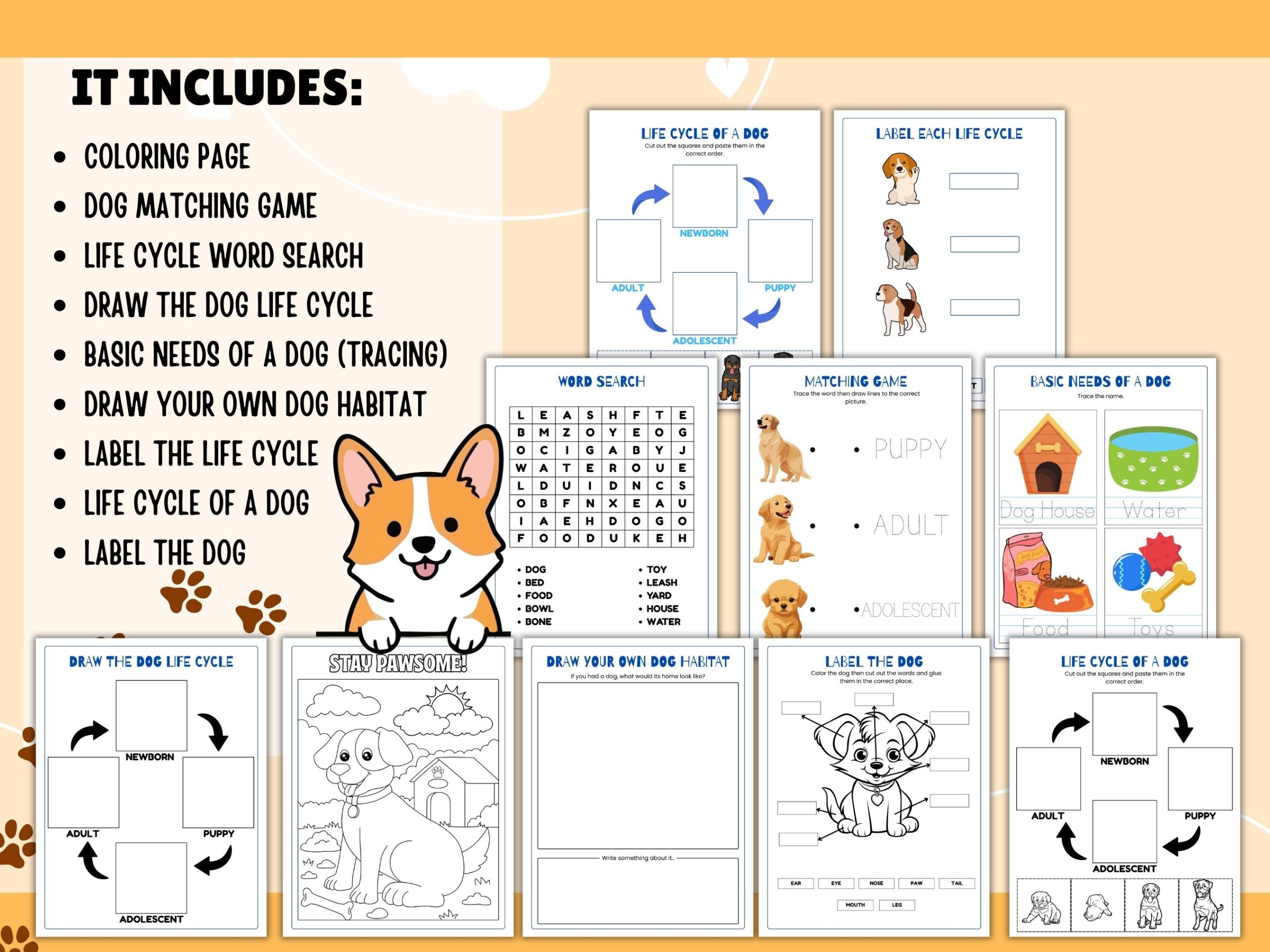 Free Life Cycle Of A Dog Printable - Our WabiSabi Life