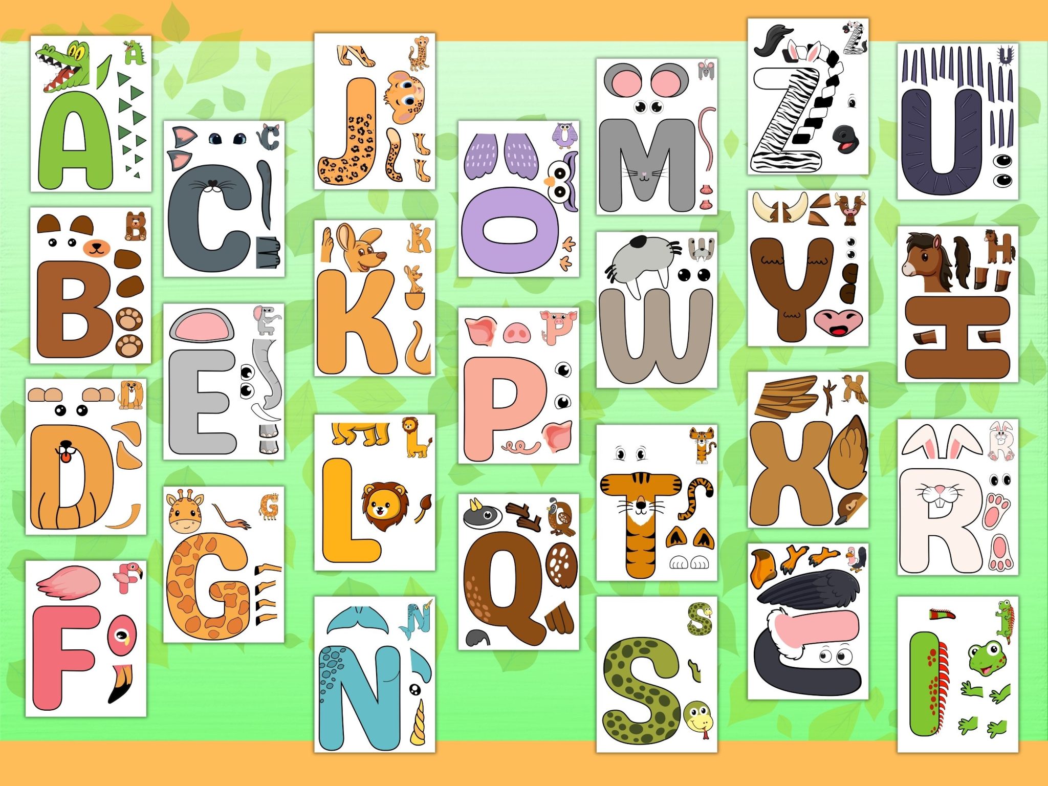 Free Alphabet Animal Craft Printable - Our WabiSabi Life