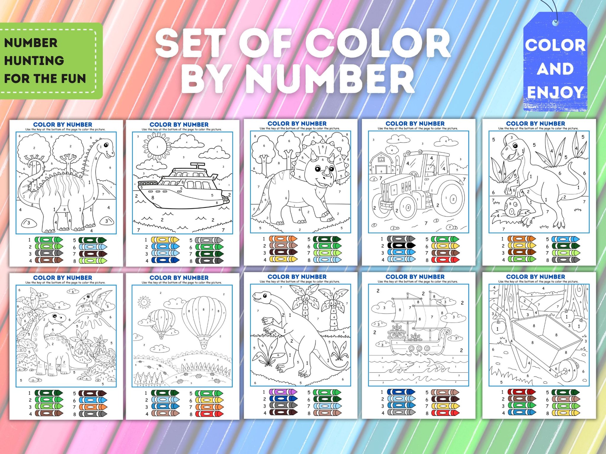 Free Boy Color By Number Printable - Our WabiSabi Life