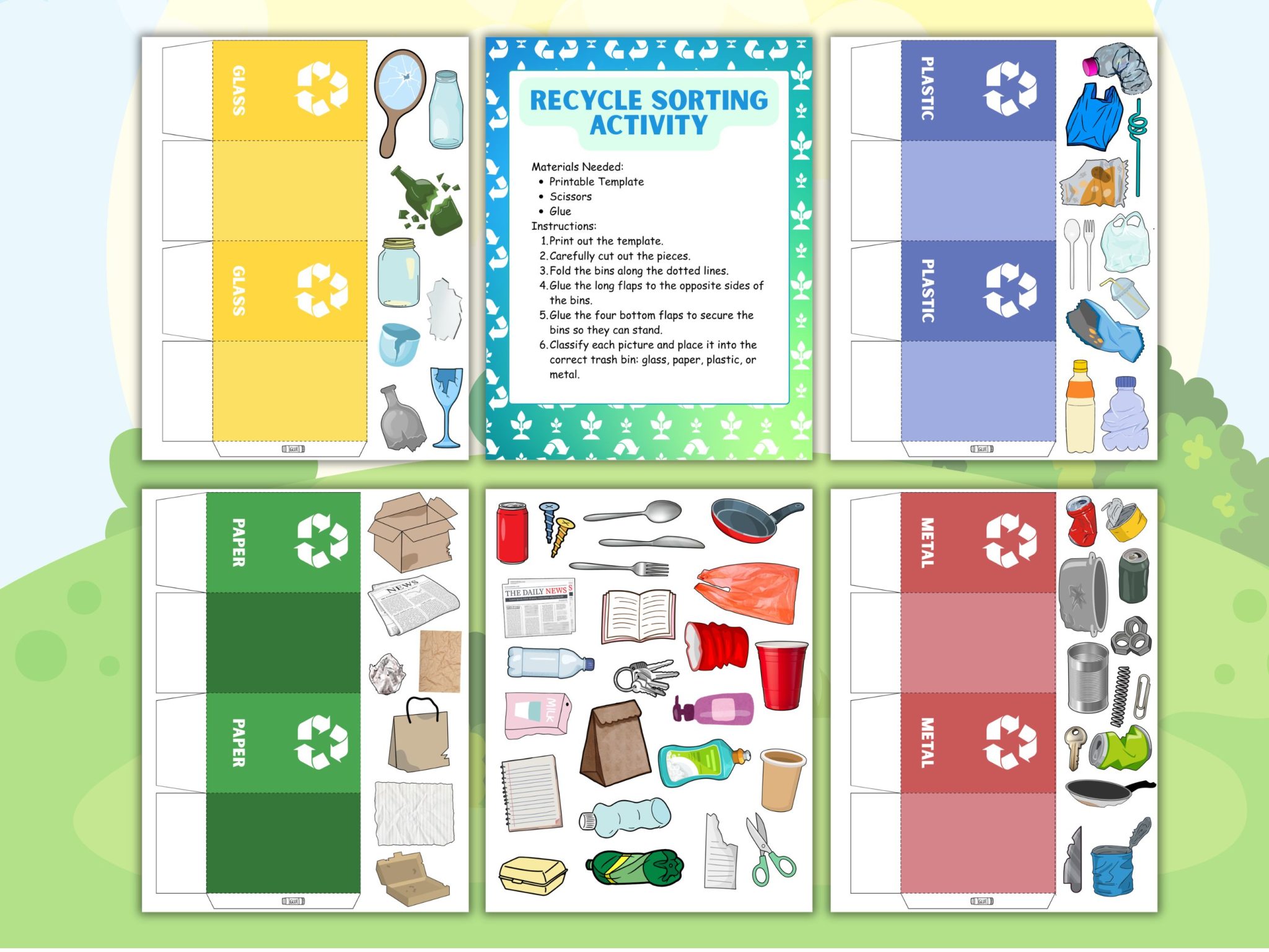 Free Recycle Sorting Activity Printable - Our WabiSabi Life