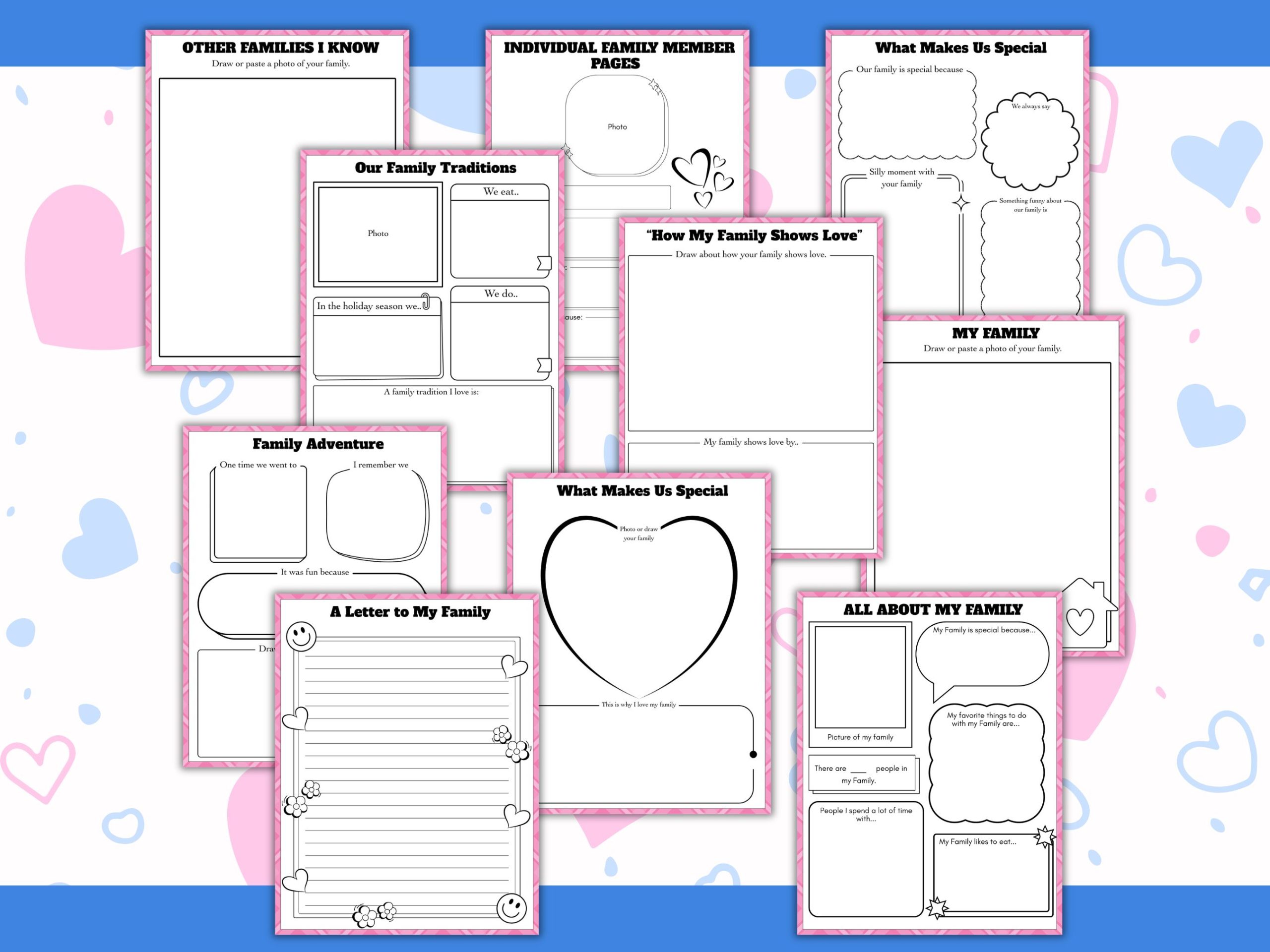 Free Family Portrait Booklet Printable - Our WabiSabi Life