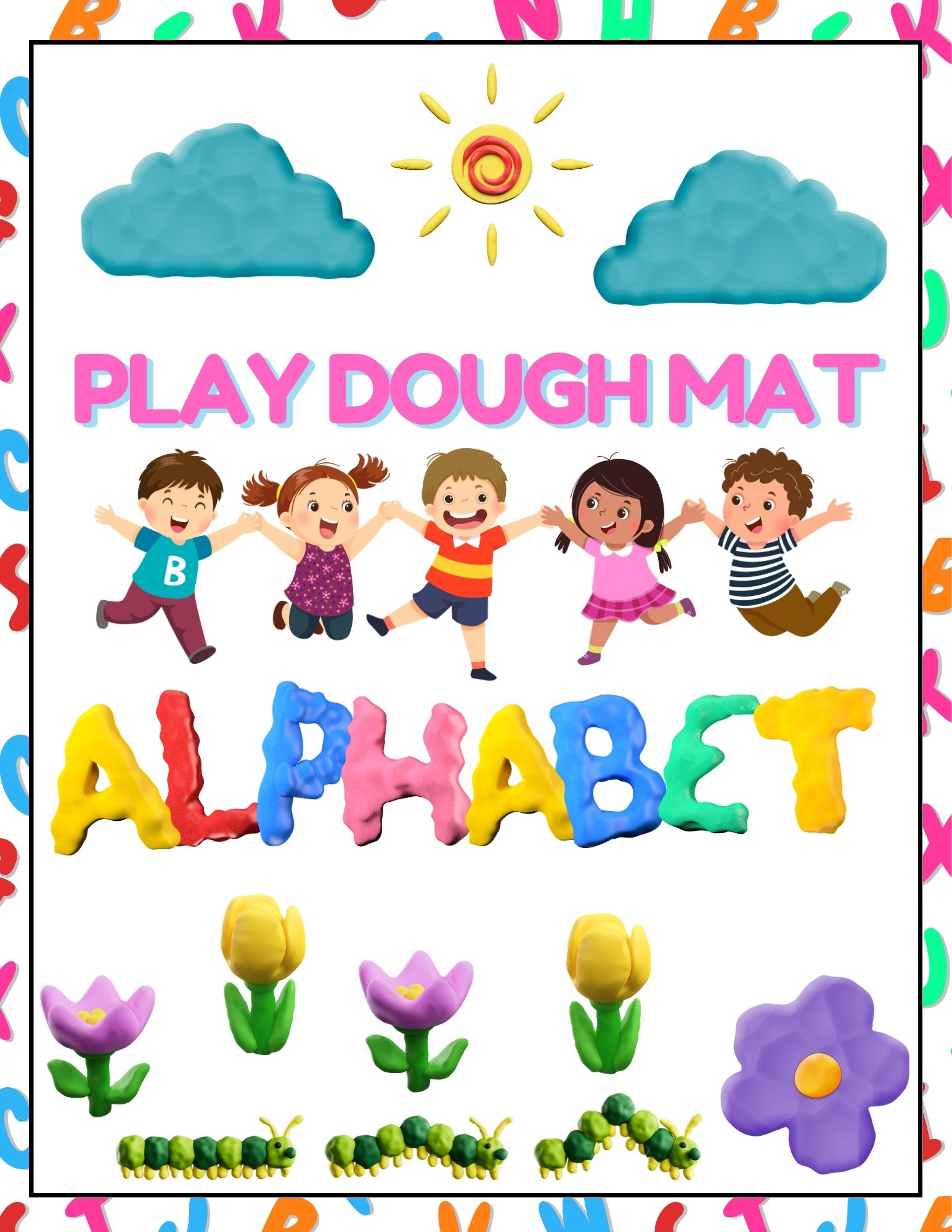 Free Alphabet Play Dough Mats Printable - Our WabiSabi Life