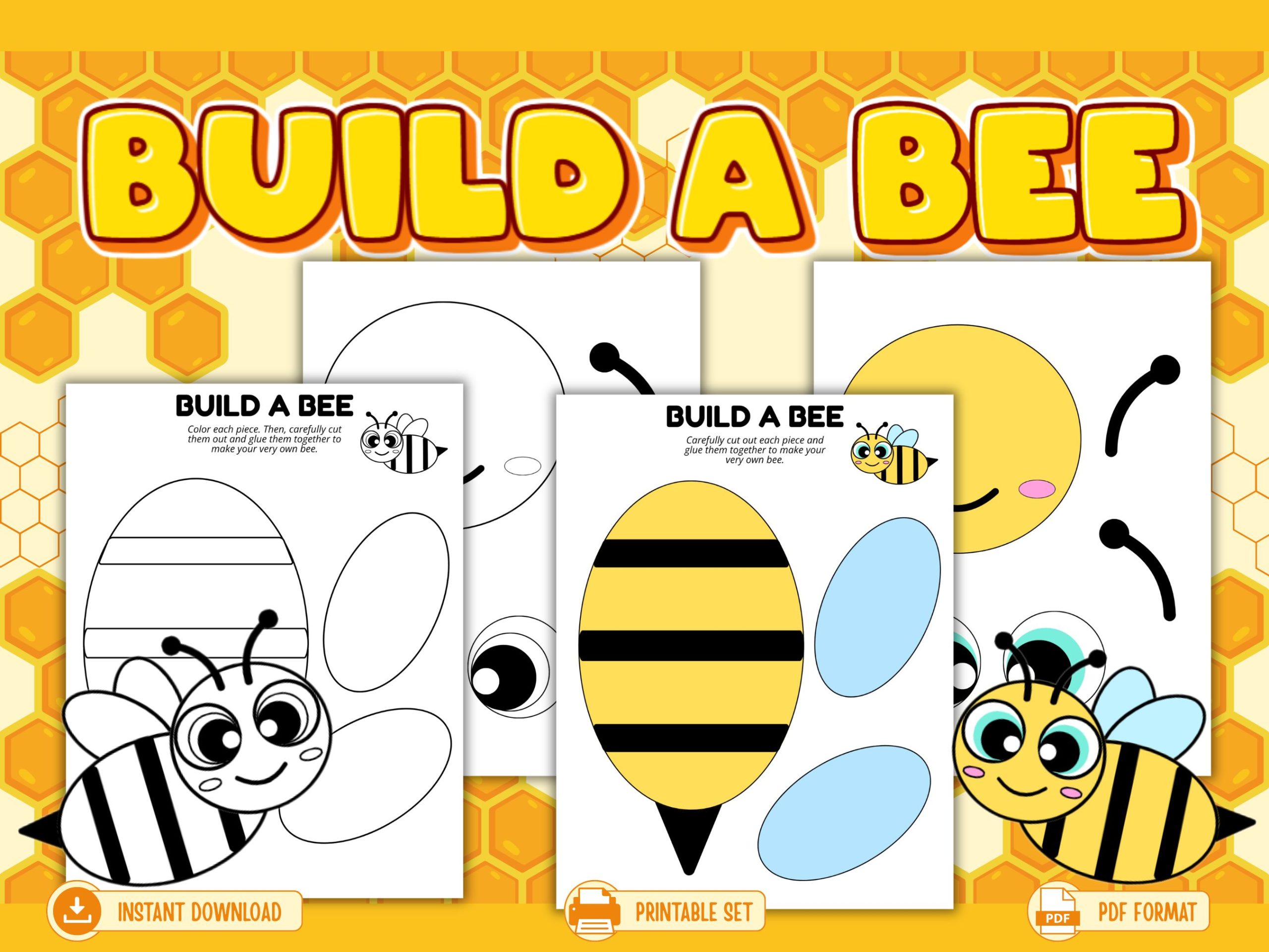 Free Build A Bee Printable For Kids - Our WabiSabi Life