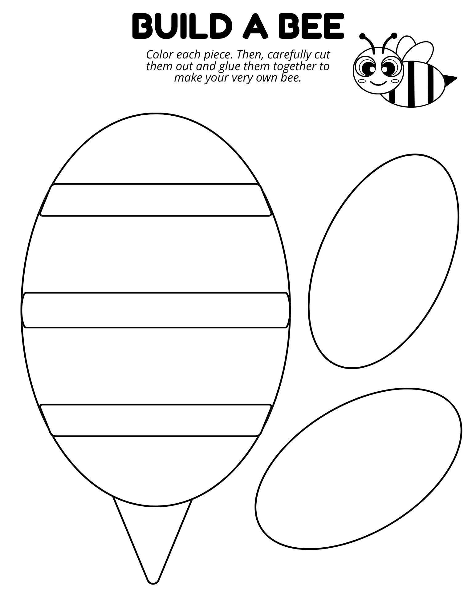 Free Build A Bee Printable For Kids - Our WabiSabi Life