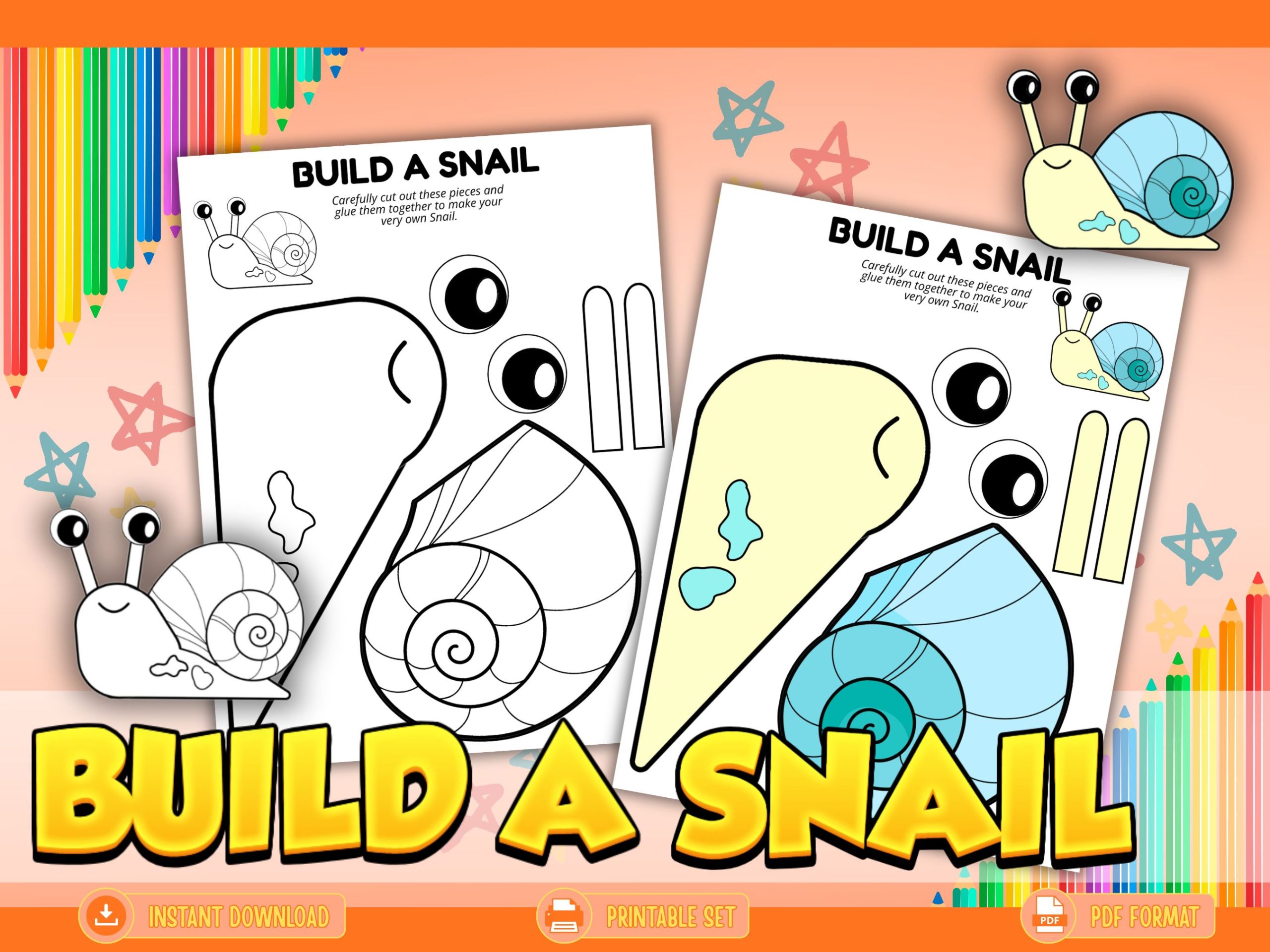 Free Build A Snail Printable Craft For Kids - Our WabiSabi Life