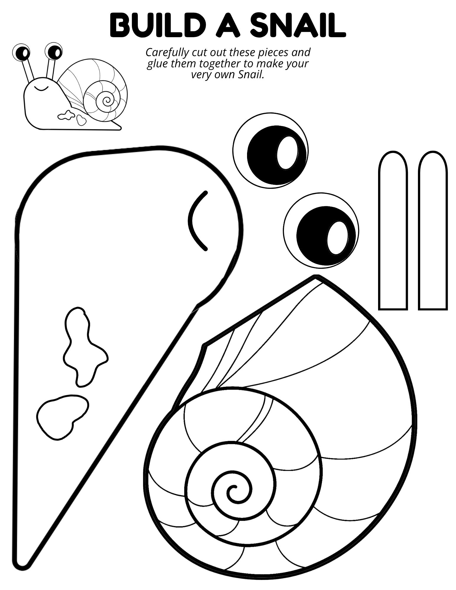 Free Build A Snail Printable Craft For Kids - Our WabiSabi Life