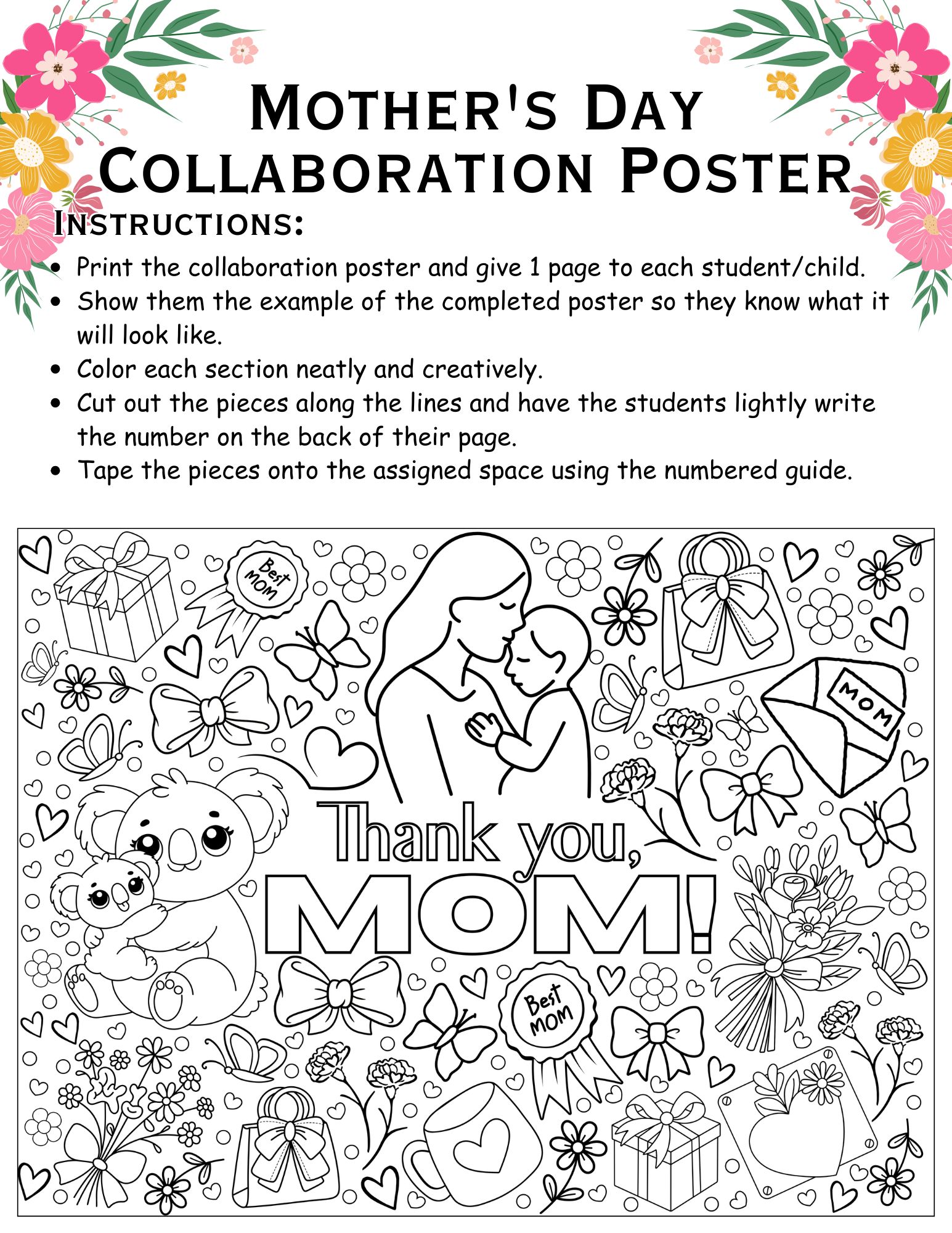Free Mother's Day Collaboration Poster Printable - Our WabiSabi Life