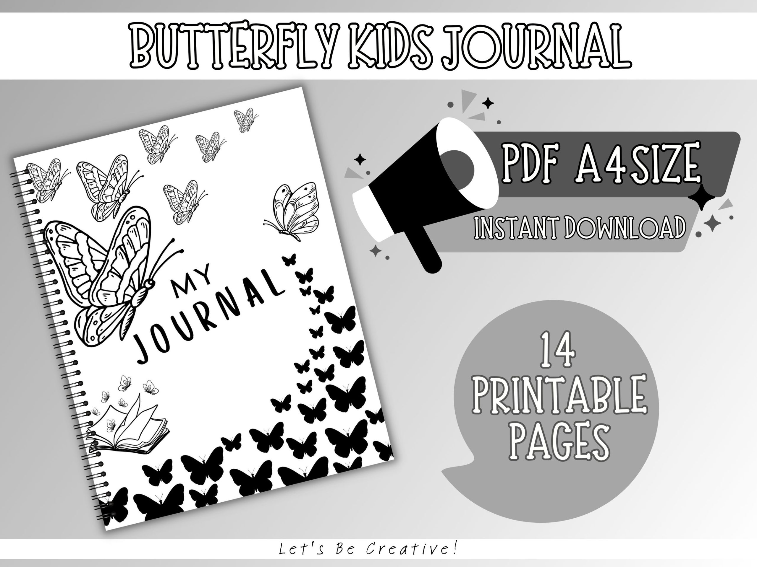 Free Black And White Butterfly Journal For Kids Printable - Our ...