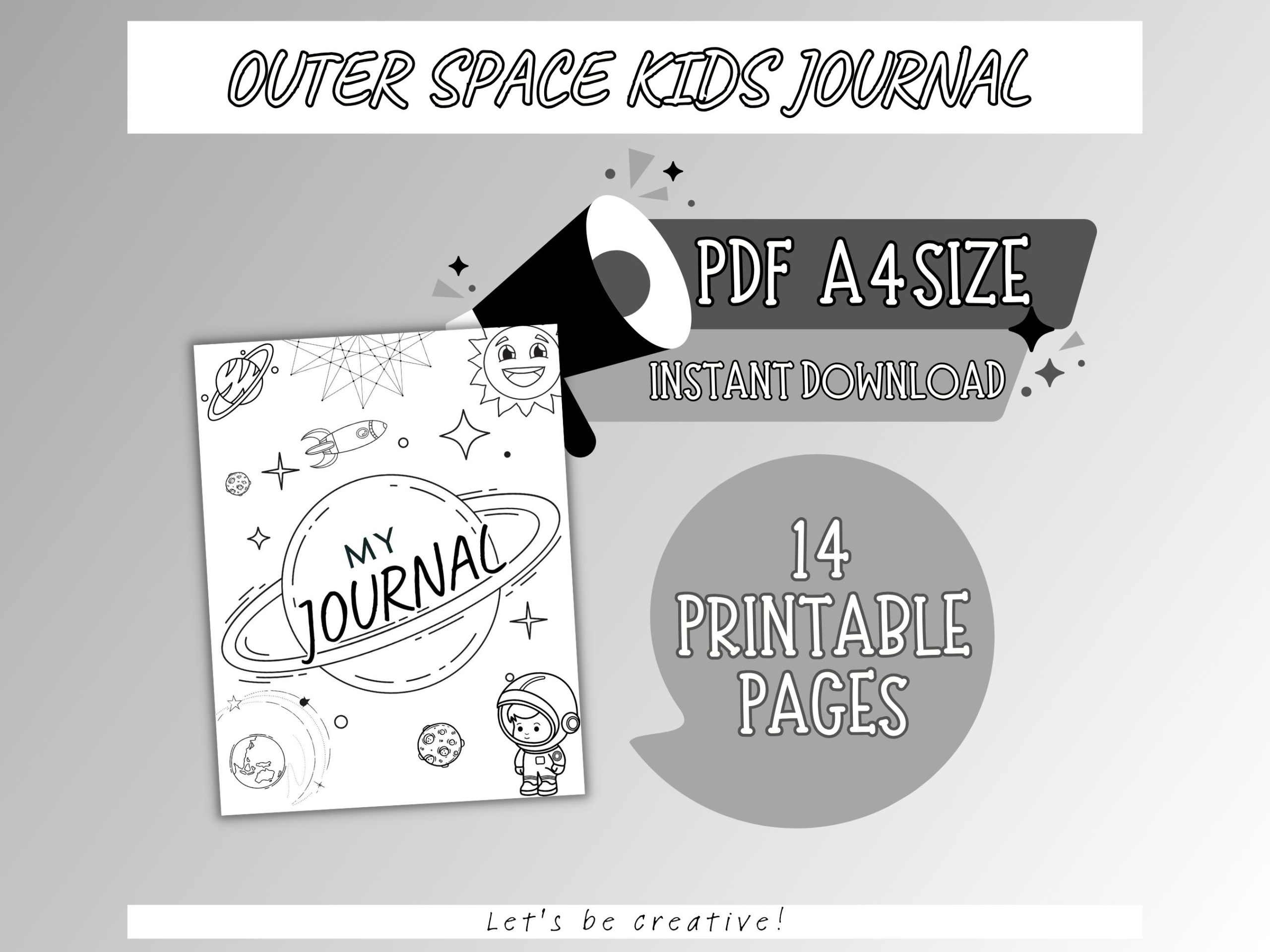 Free Black And White Outer Space Journal For Kids Printable - Our ...