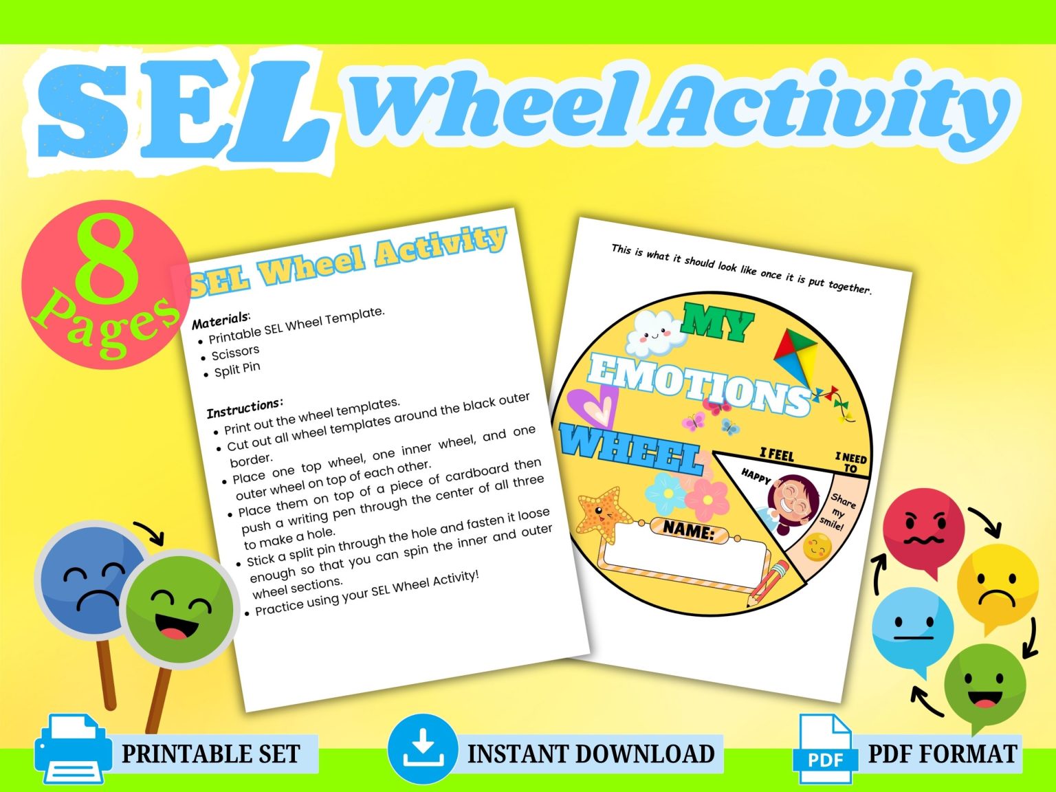 Free SEL Wheel Activity Printable - Our WabiSabi Life