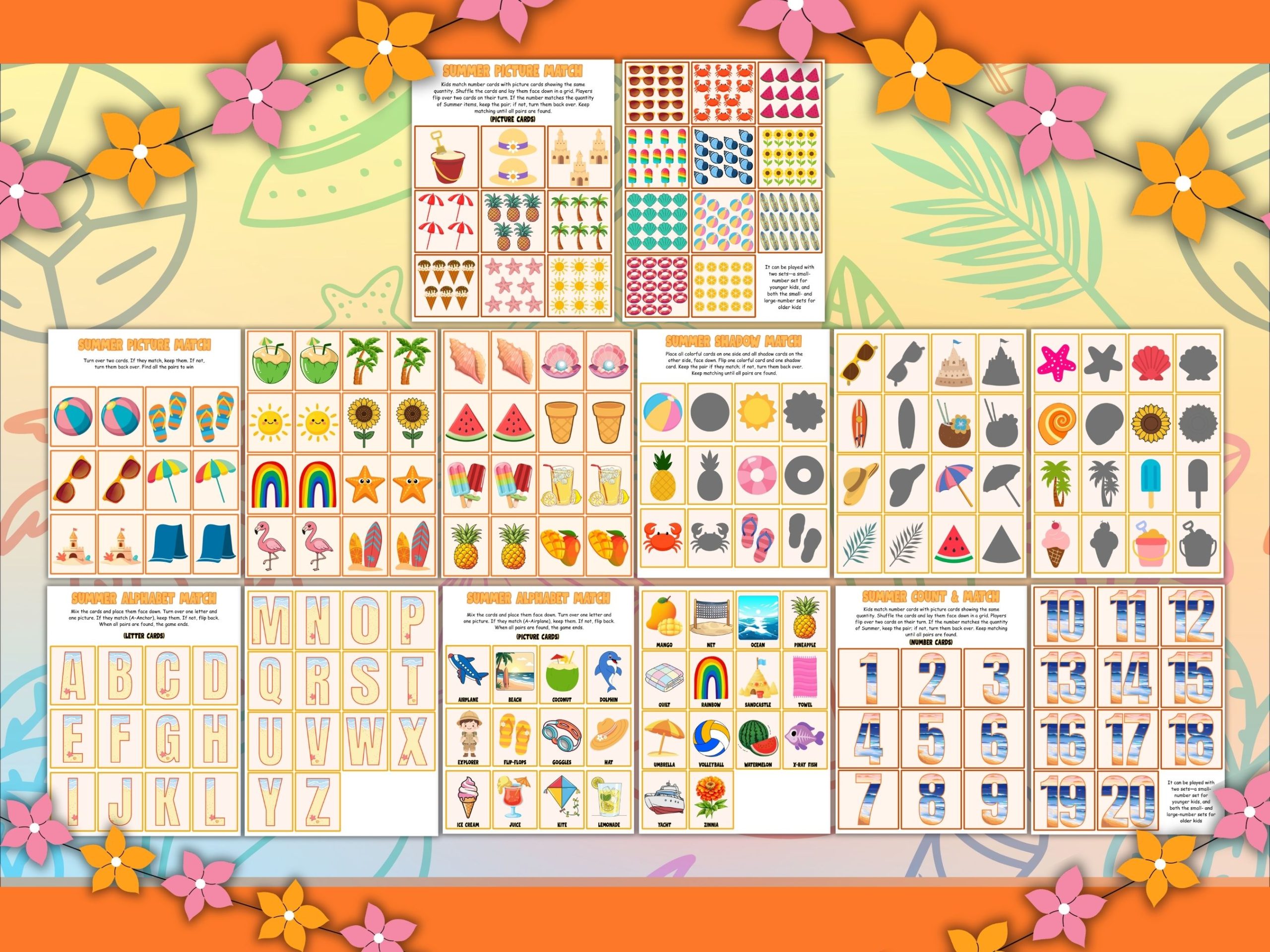 Free Summer Memory Game Printable - Our WabiSabi Life