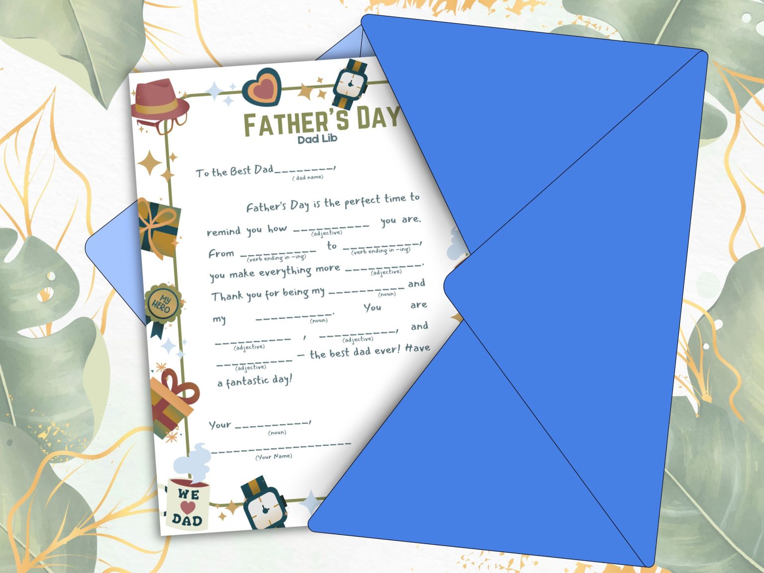 Free Father's Day Mad Libs Printable - Our WabiSabi Life