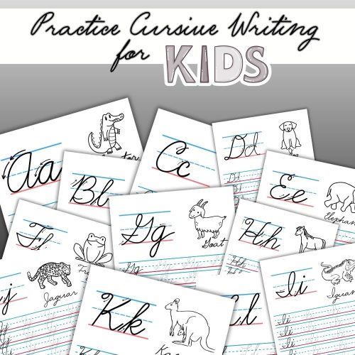 Free Cursive Writing Practice For Kids Black And White Printable - Our ...