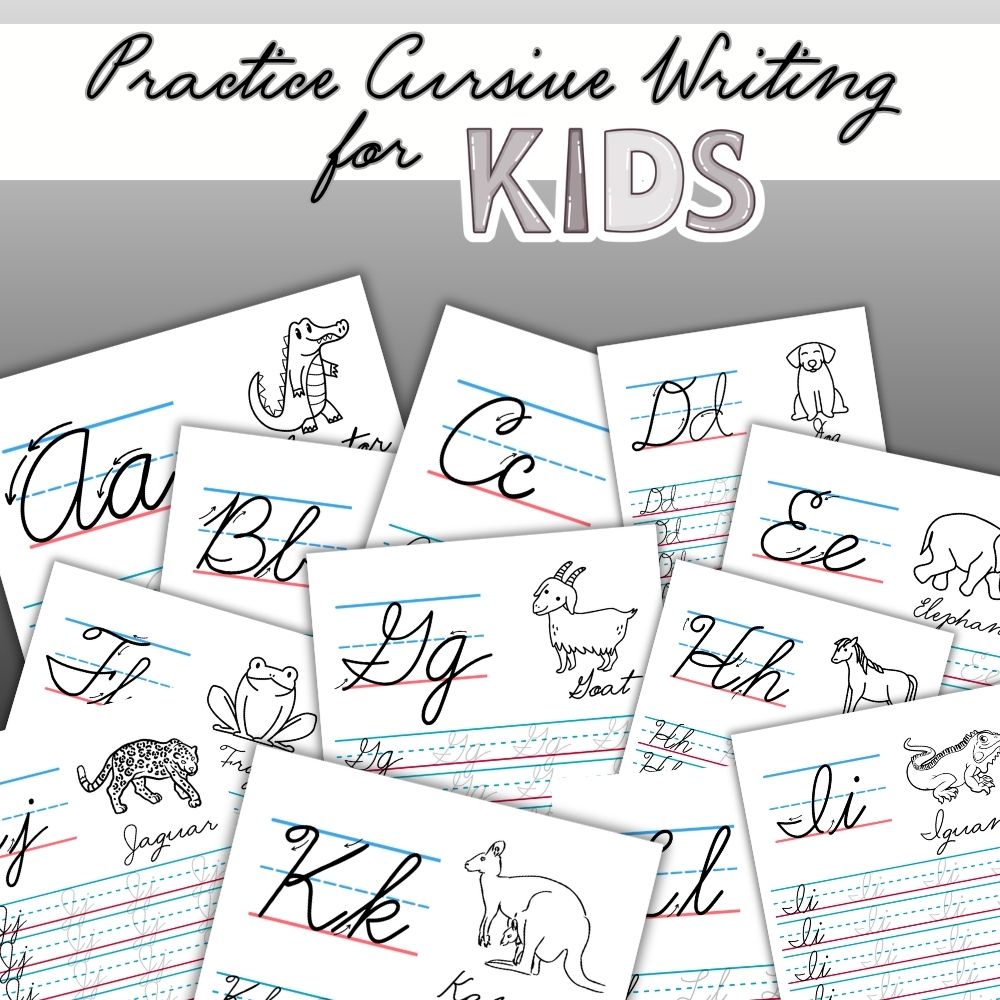 Free Cursive Writing Practice For Kids Black And White Printable - Our ...