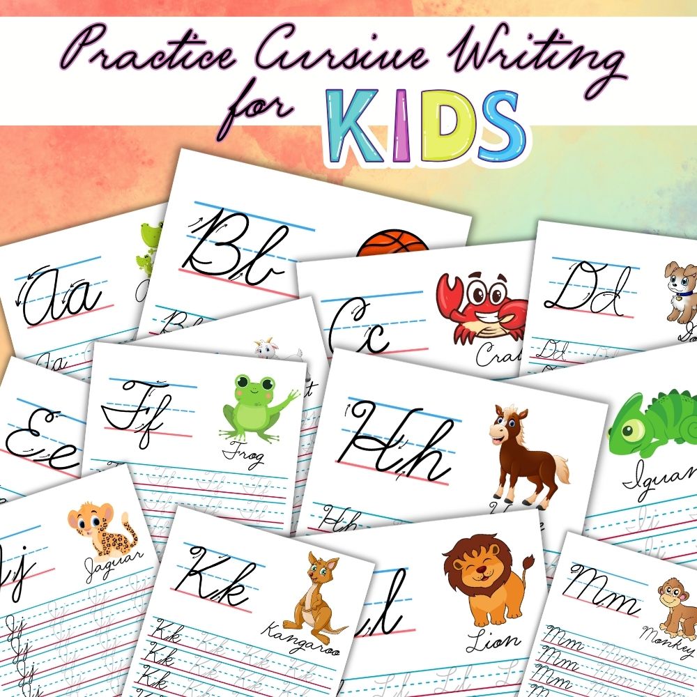 Free Practice Cursive Writing For Kids In Color Printable - Our ...