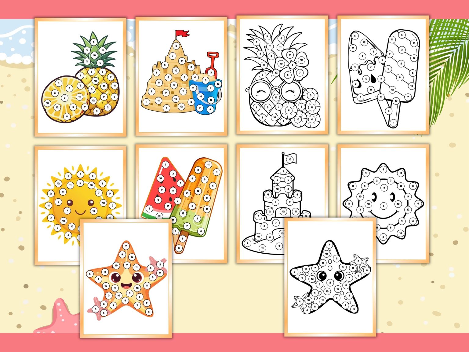 Free Roll And Cover Summer Math Game Printable - Our WabiSabi Life