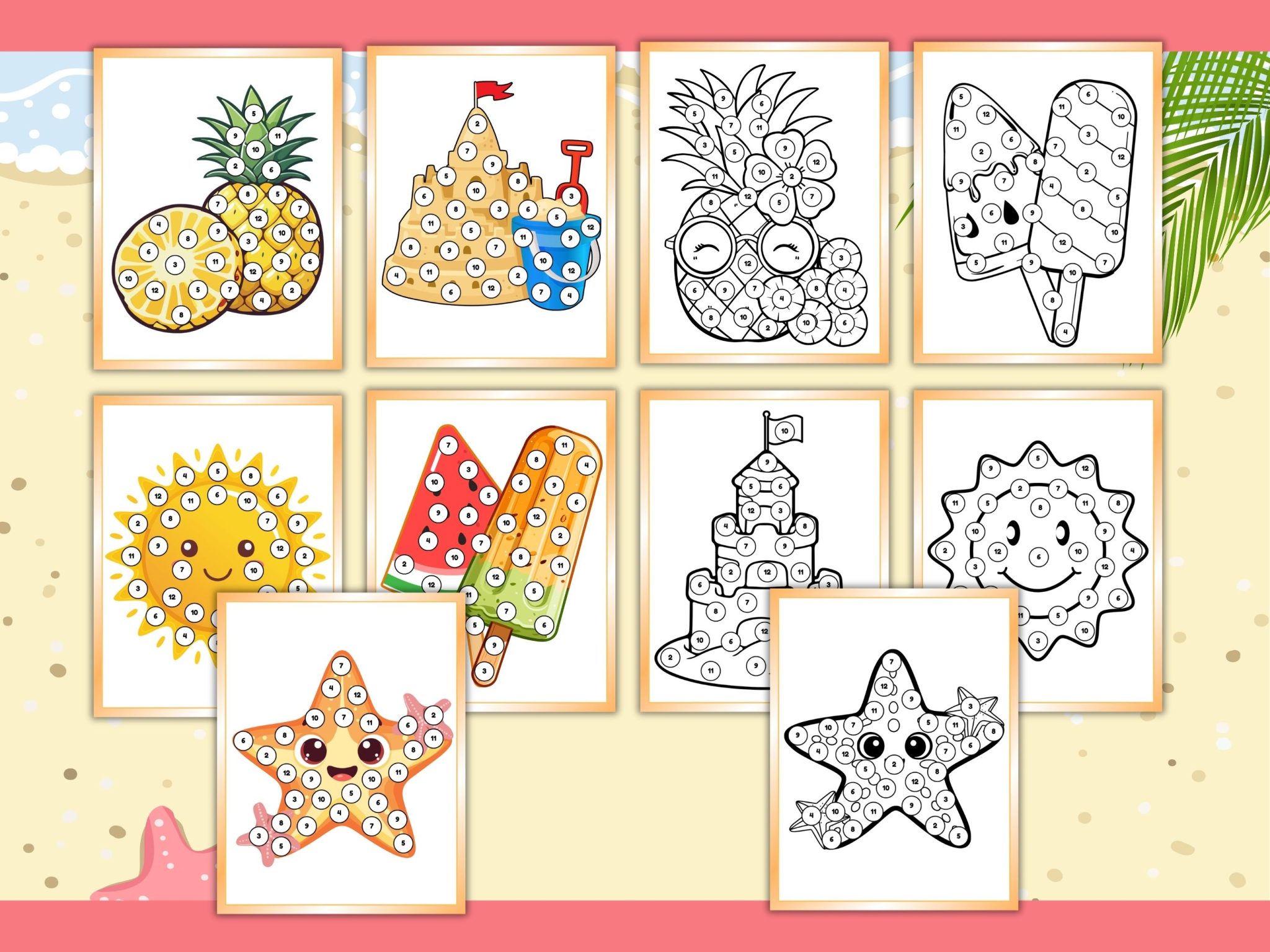 Free Roll And Cover Summer Math Game Printable - Our WabiSabi Life