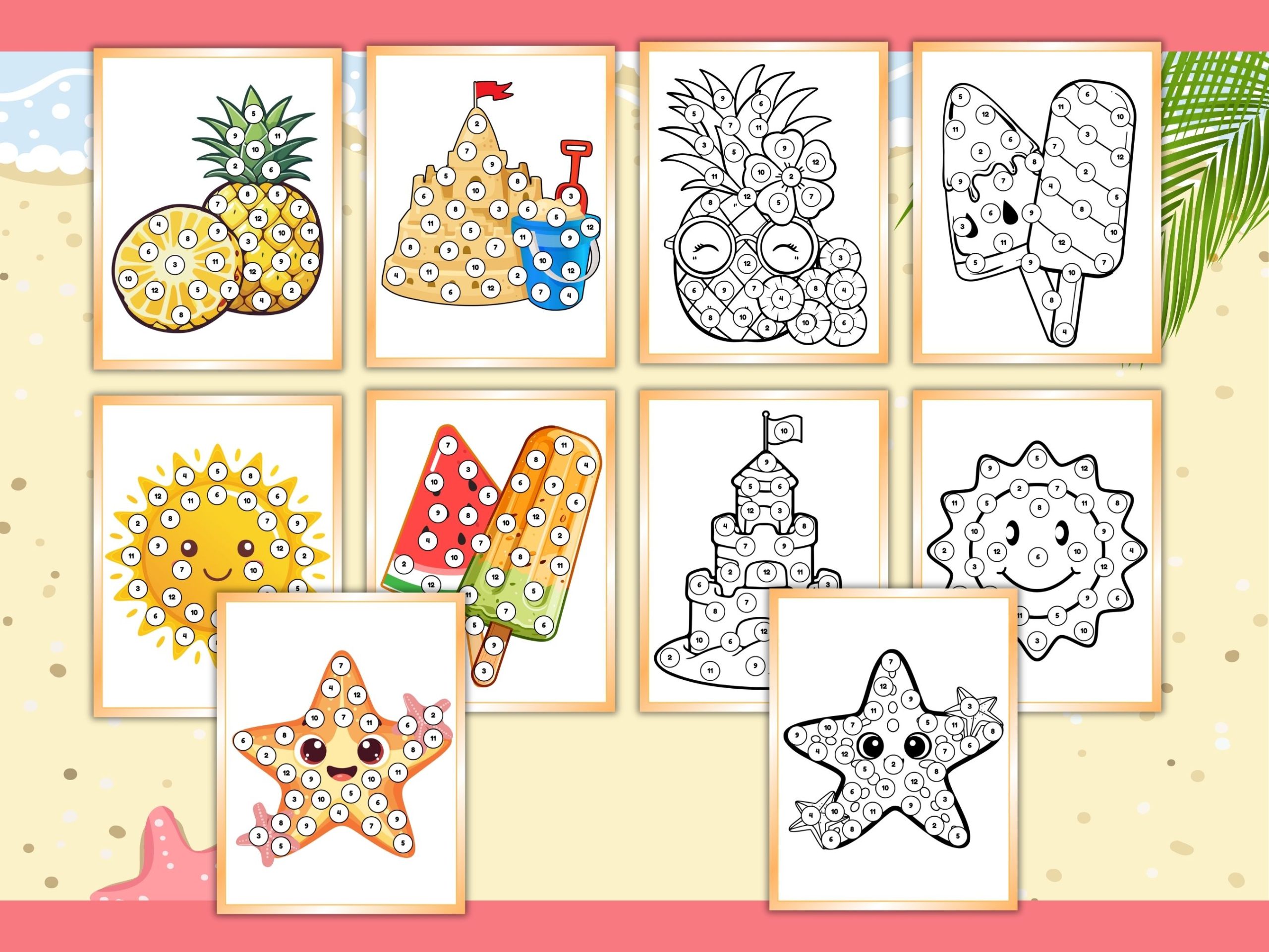 Free Roll And Cover Summer Math Game Printable - Our WabiSabi Life