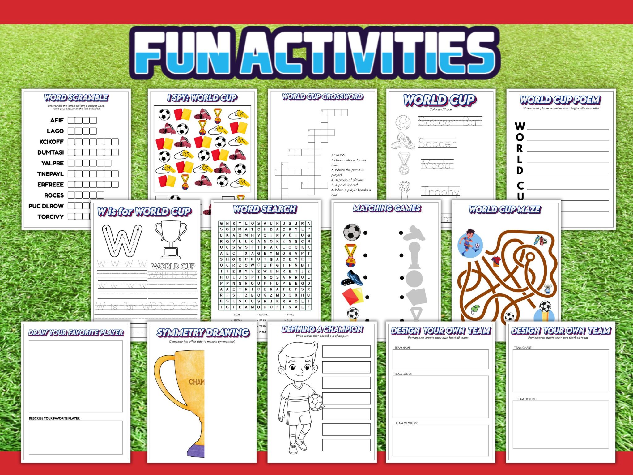 Free World Cup Activity Bundle Printable - Our WabiSabi Life