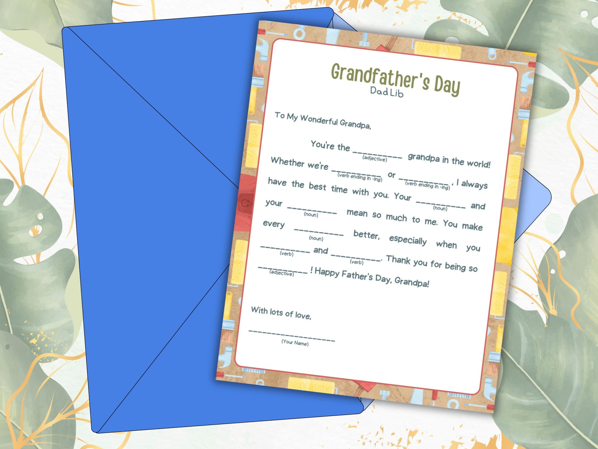 Free Father's Day Mad Libs Printable - Our WabiSabi Life