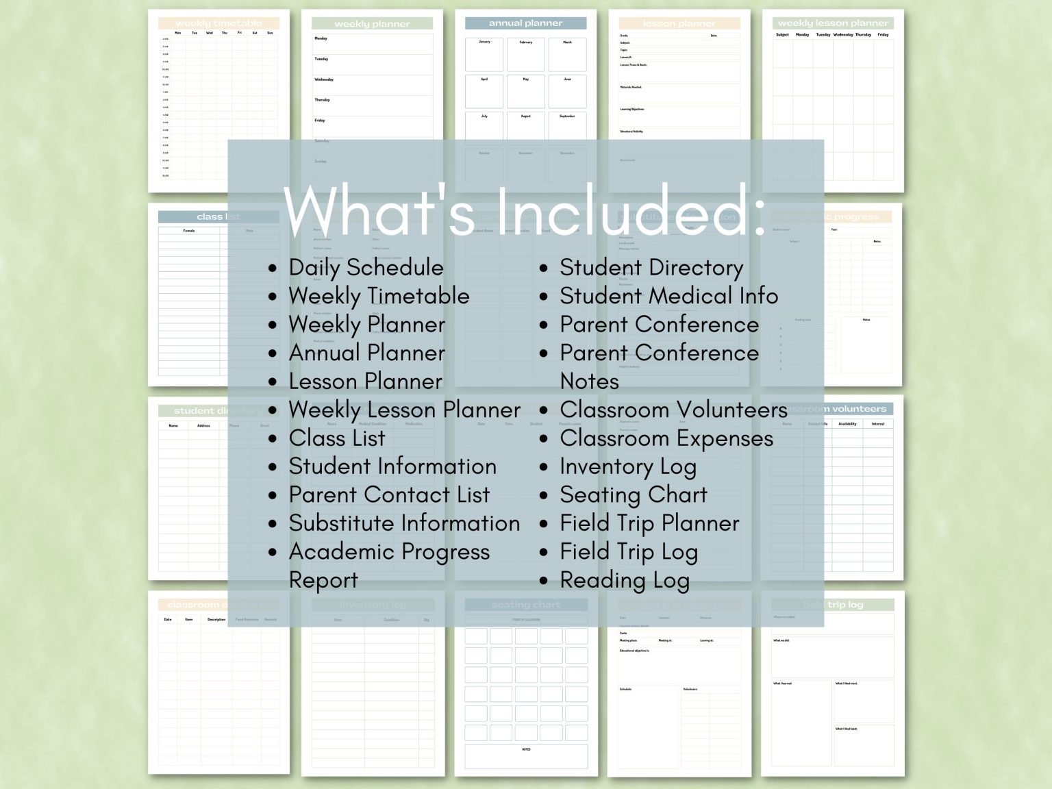 Free Pastel Teacher Planner Journal Printable - Our WabiSabi Life