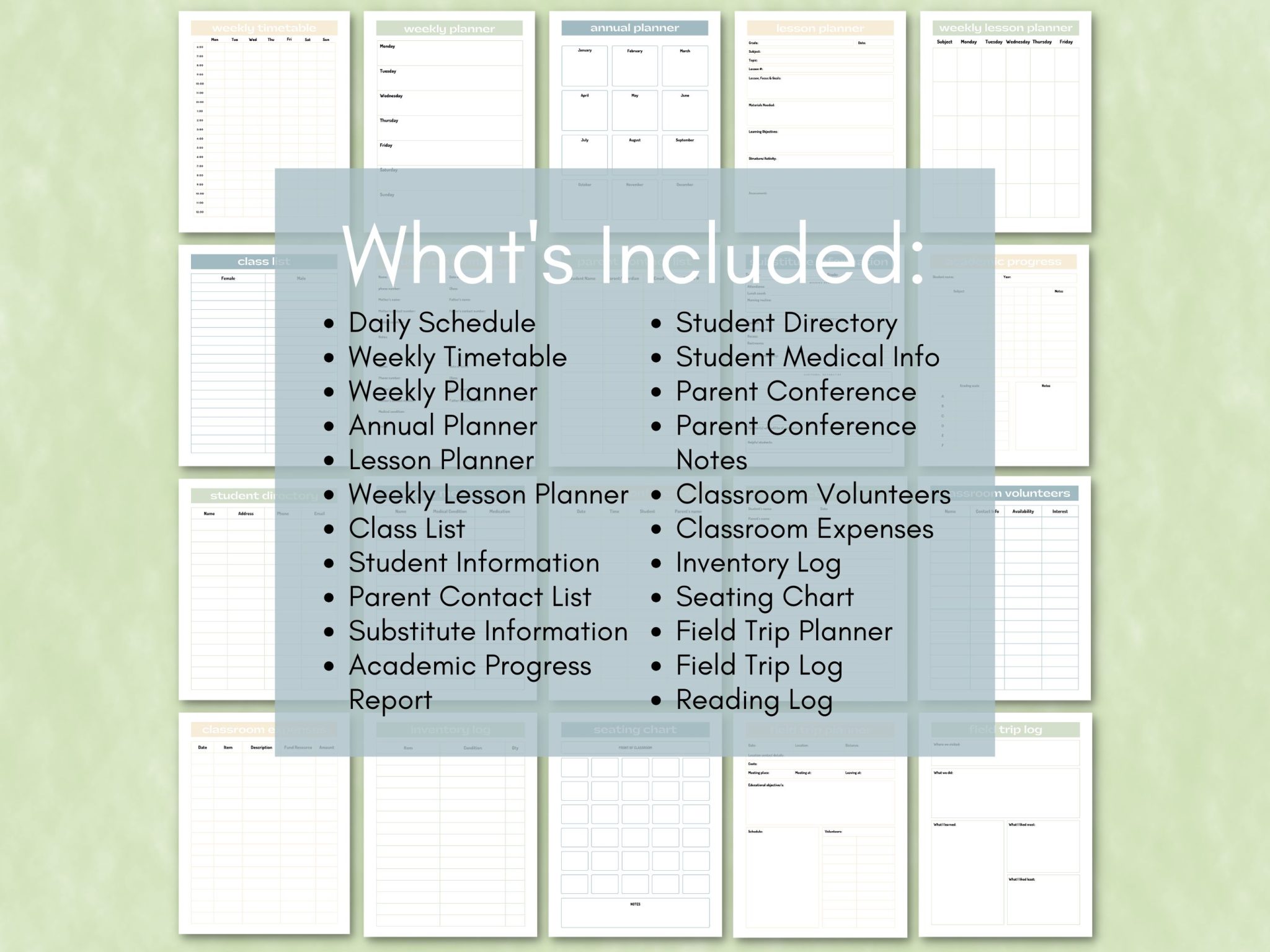 Free Pastel Teacher Planner Journal Printable - Our WabiSabi Life