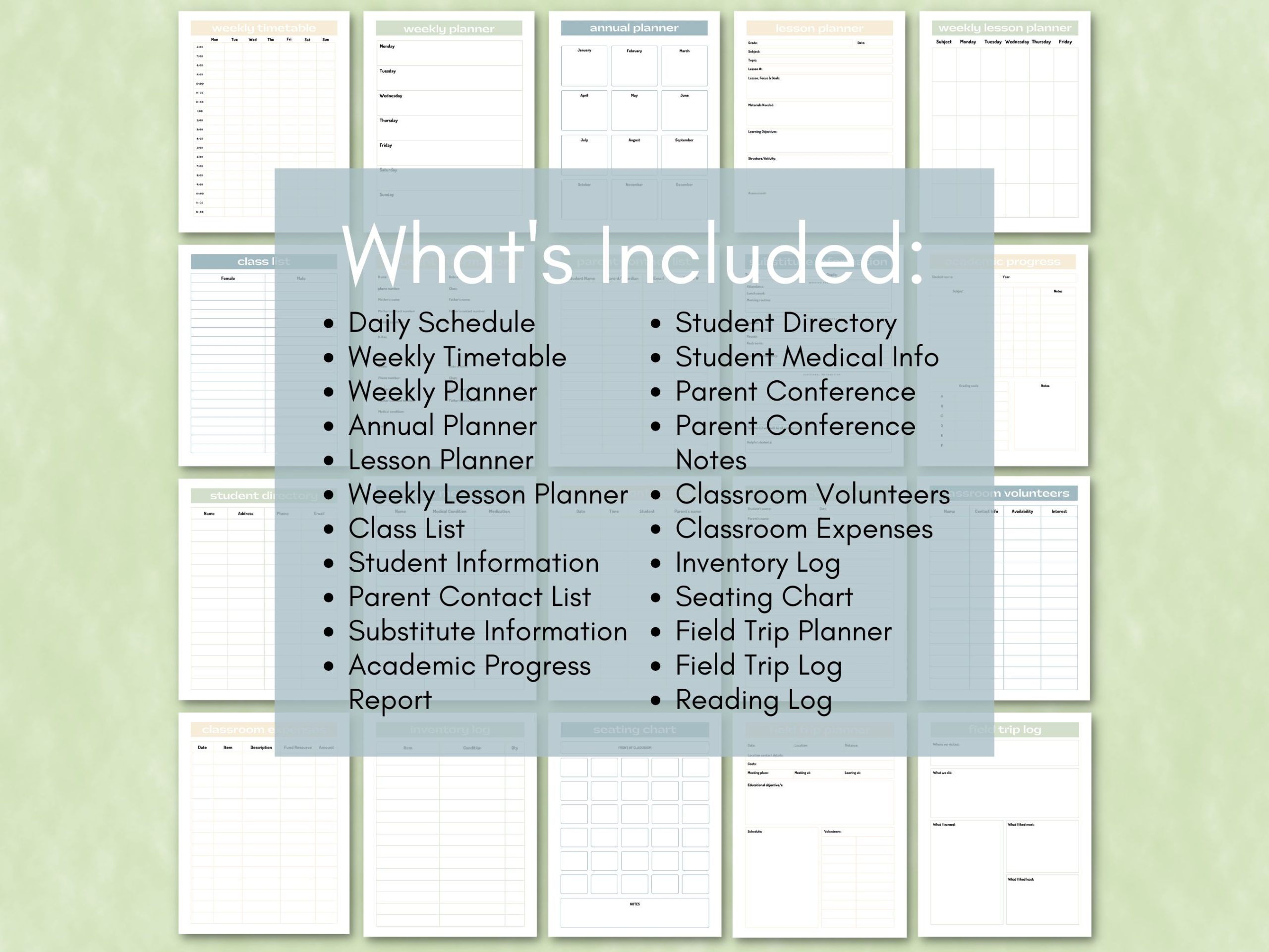Free Pastel Teacher Planner Journal Printable - Our WabiSabi Life