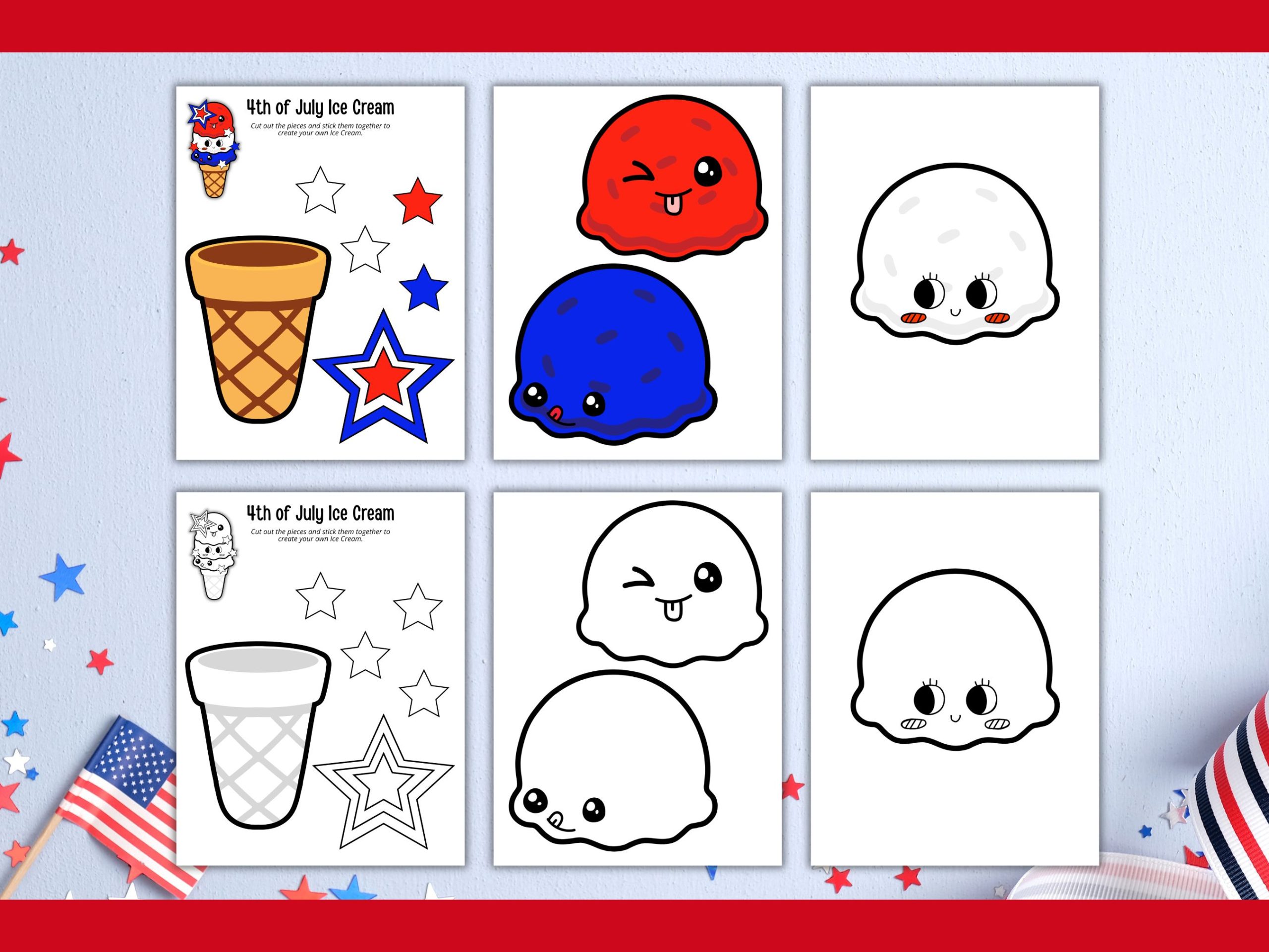 Free Build A 4th Of July Ice Cream Printable - Our WabiSabi Life